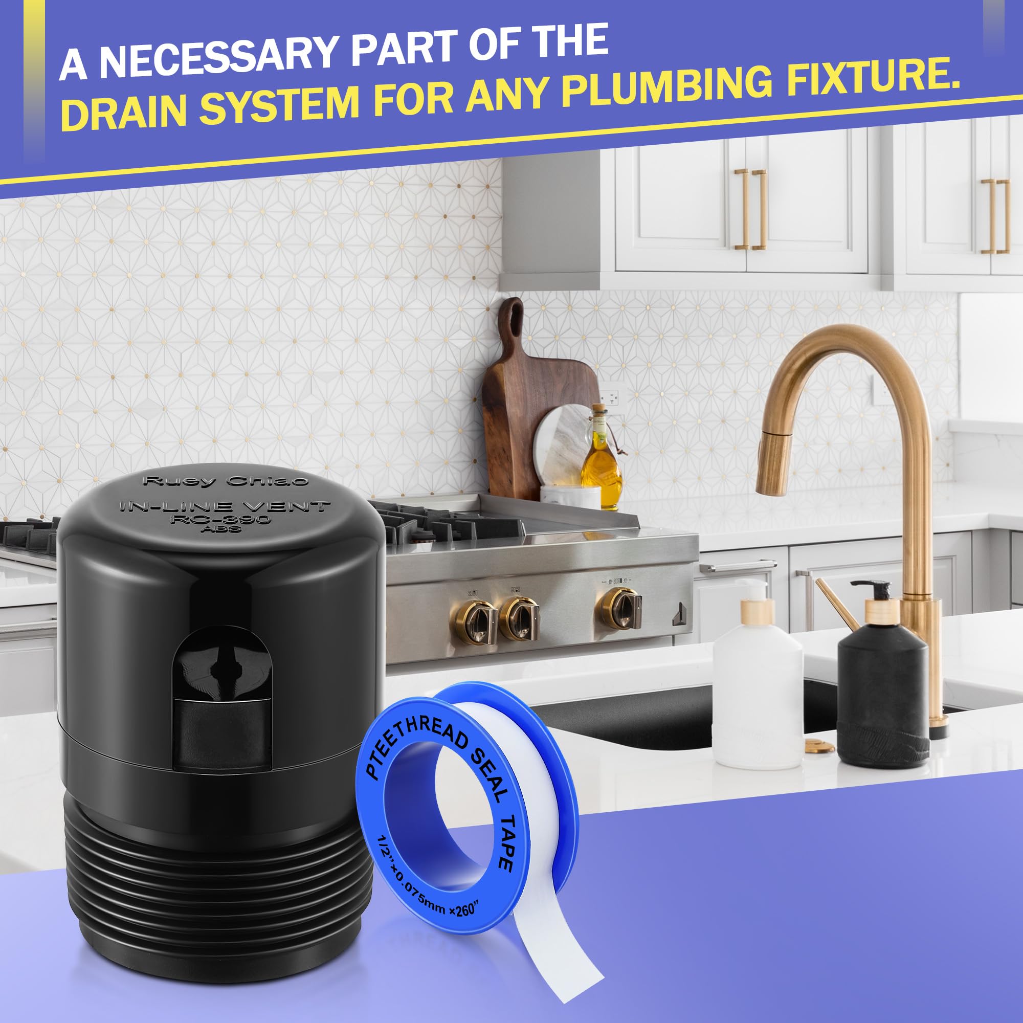 Snapklik.com : Enhon 1-1/2 Inch NPT ABS In Line Vent, Diaphragm RV Air ...