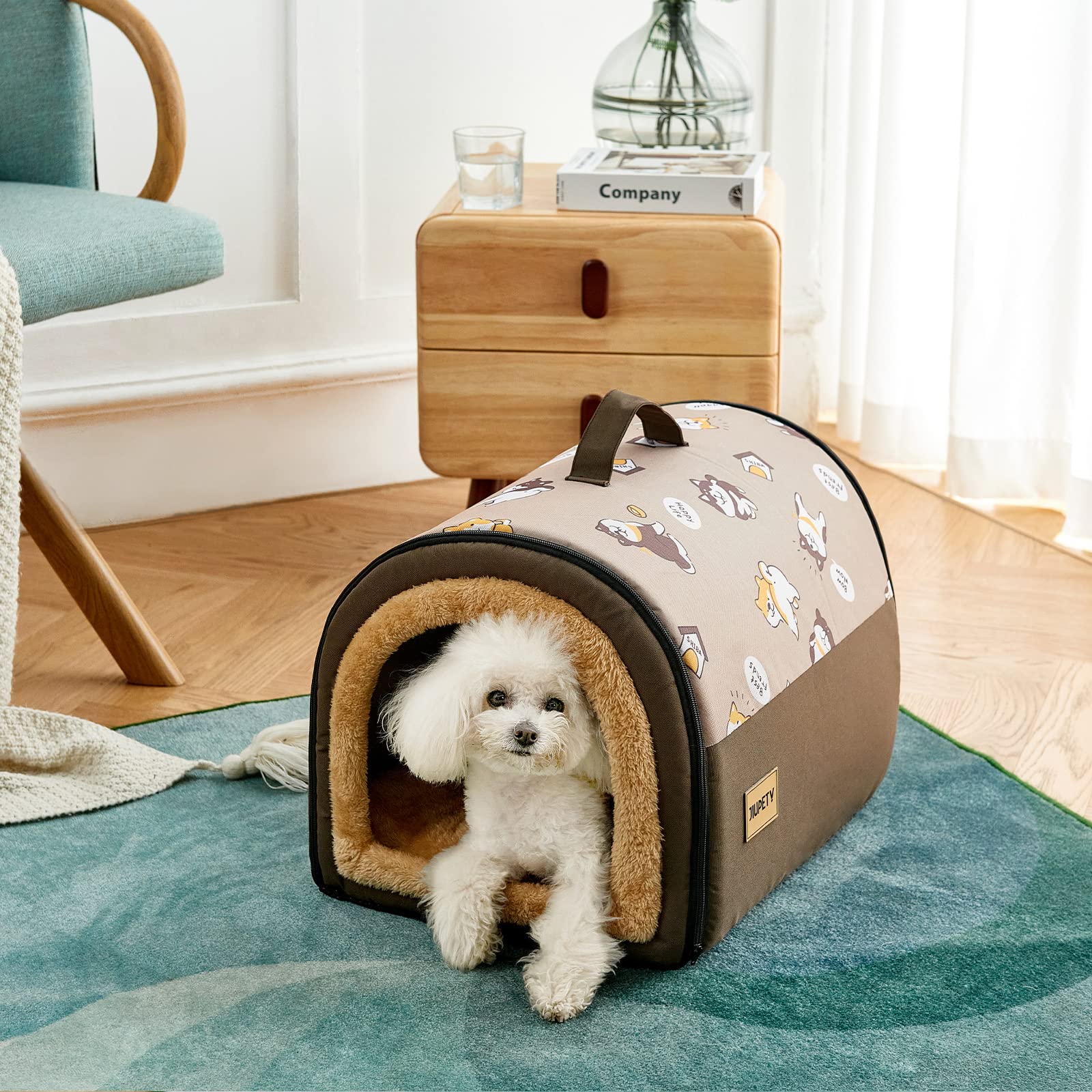 Jiupety Cozy Small Dog House, 2 in 1 Pet Dog House, M Size House for â ...