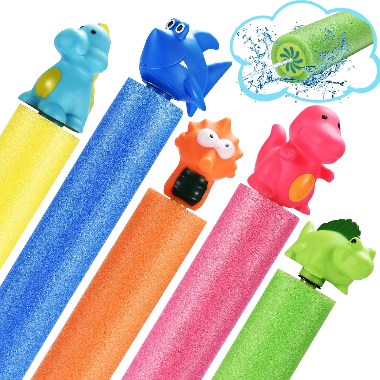 Foam Water Shooter for Kids, 5pcs Water Blaster Squirt Guns for Kids ...