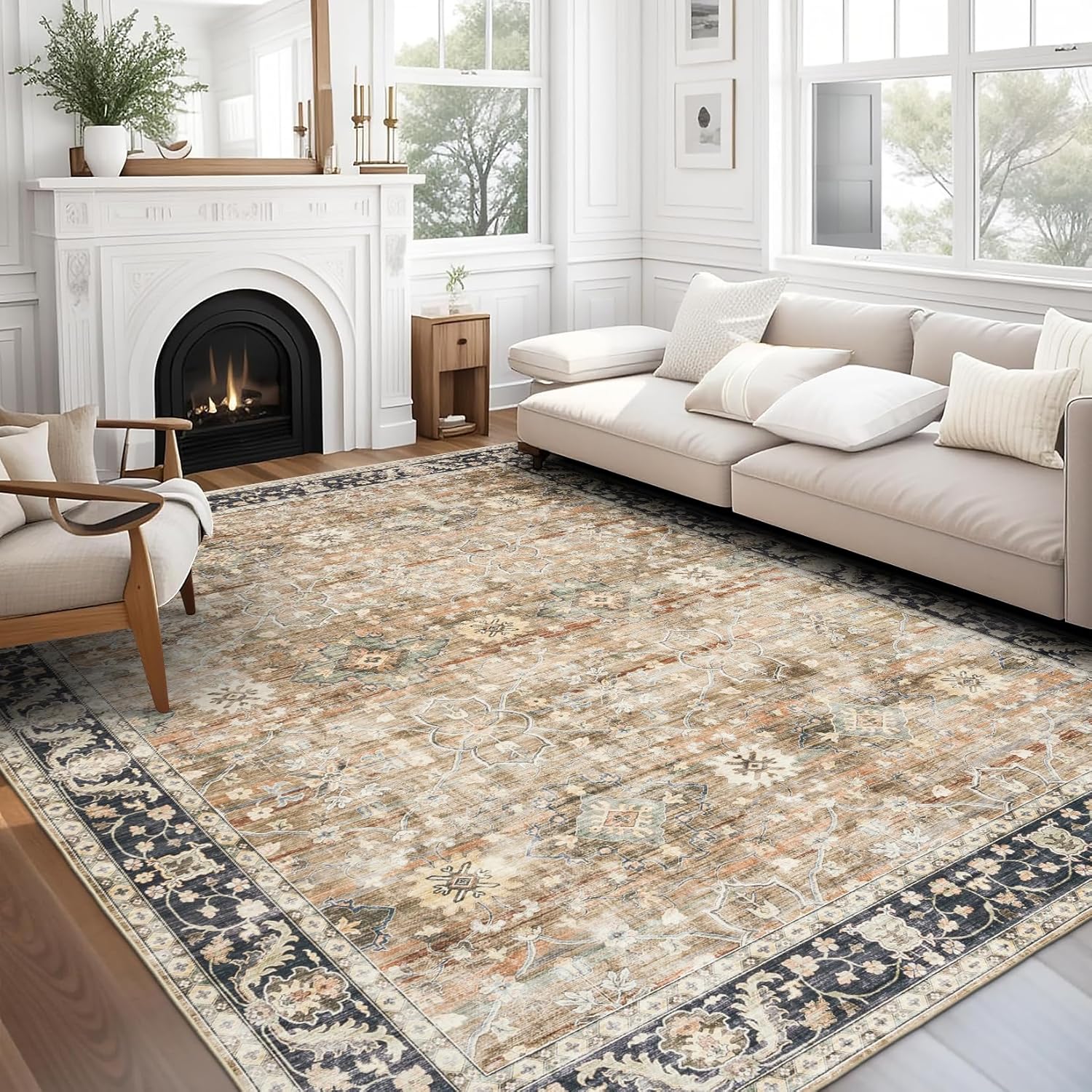 ReaLife Rugs Machine Washable Area Rug - Living Room Bedroom Bathroom ...
