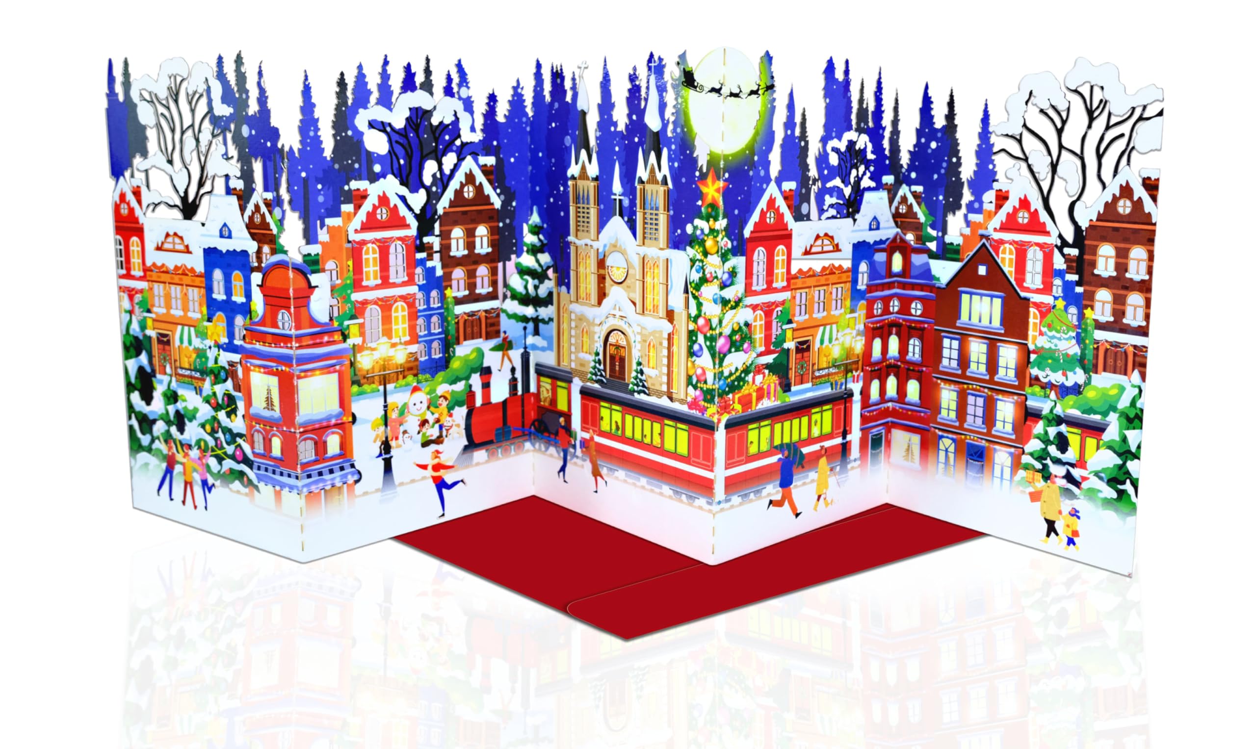 Amazon.com : LYHADA Midnight Village Christmas Cards with Envelope and ...