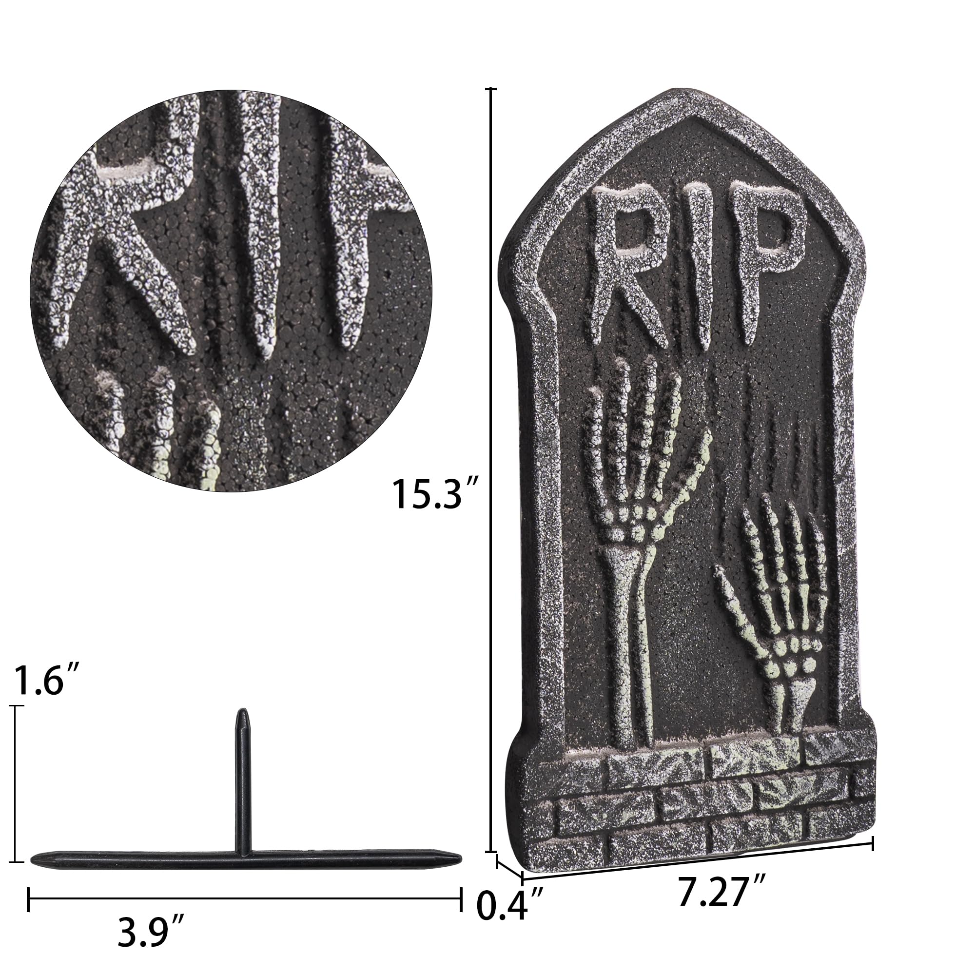 Snapklik.com : Halloween Foam RIP Tombstones, 6 Pack 15" Graveyard ...