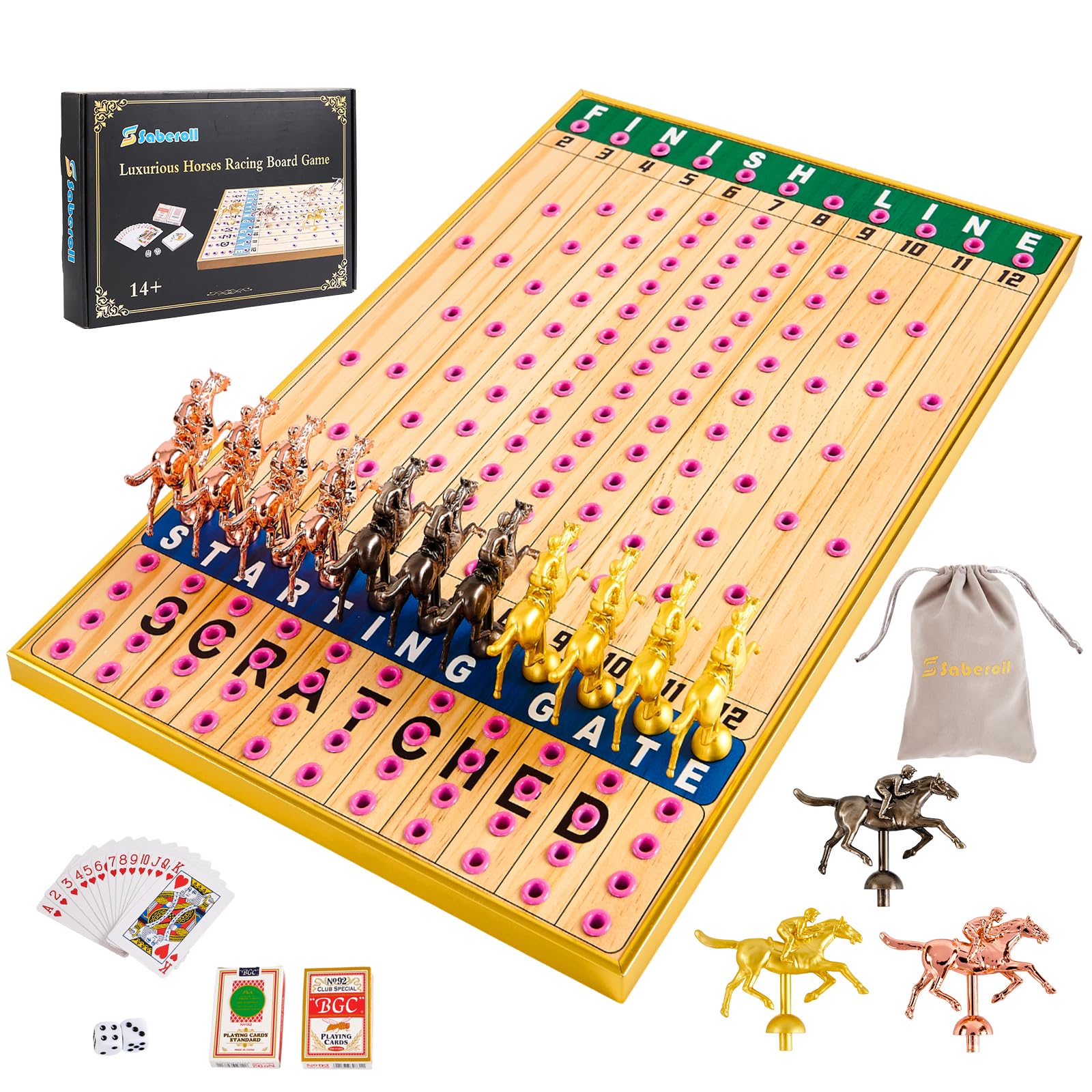 Amazon.com: Saberoll Luxurious Horse Race Board Game Horse Racing Board ...