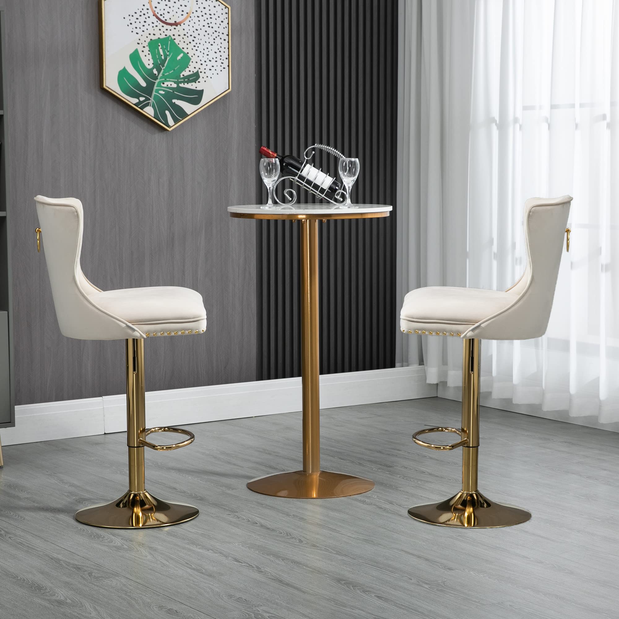 Amazon.com: Bar Stools with Back and Footrest Counter Height Dining ...