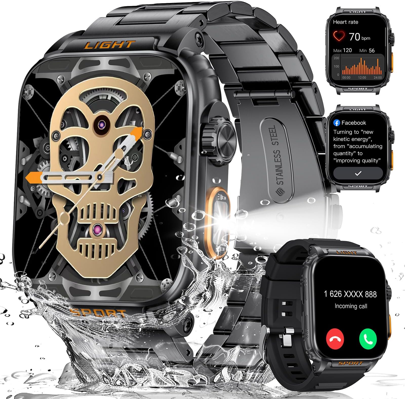 LIGE Smart Watch for Men Answer/Make Calls, 1.91" HD Screen Smartwatch ...