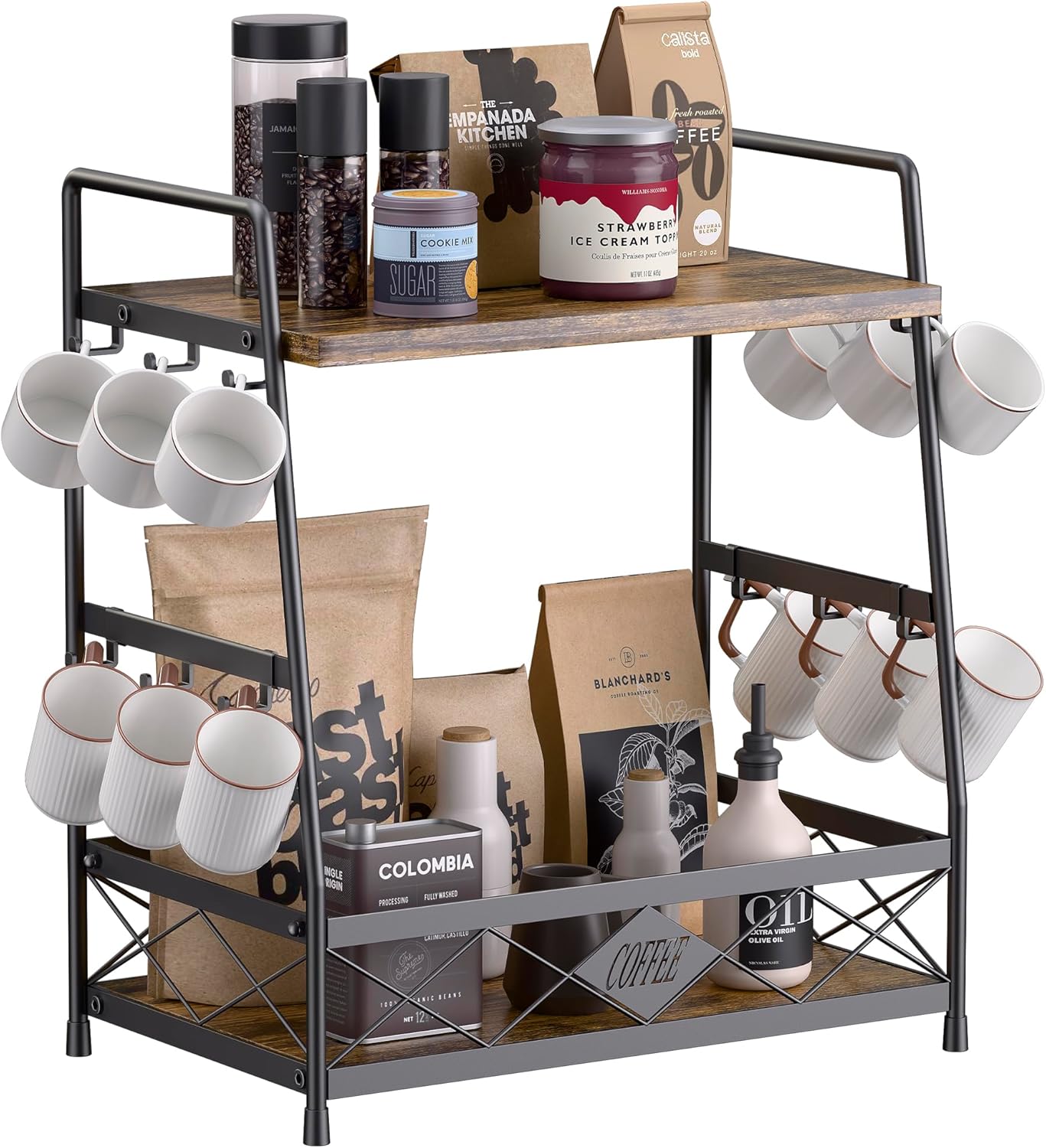 Amazon.com - LOTEYIKE 2 Tier Coffee Cup Holder for Countertop, Coffee ...