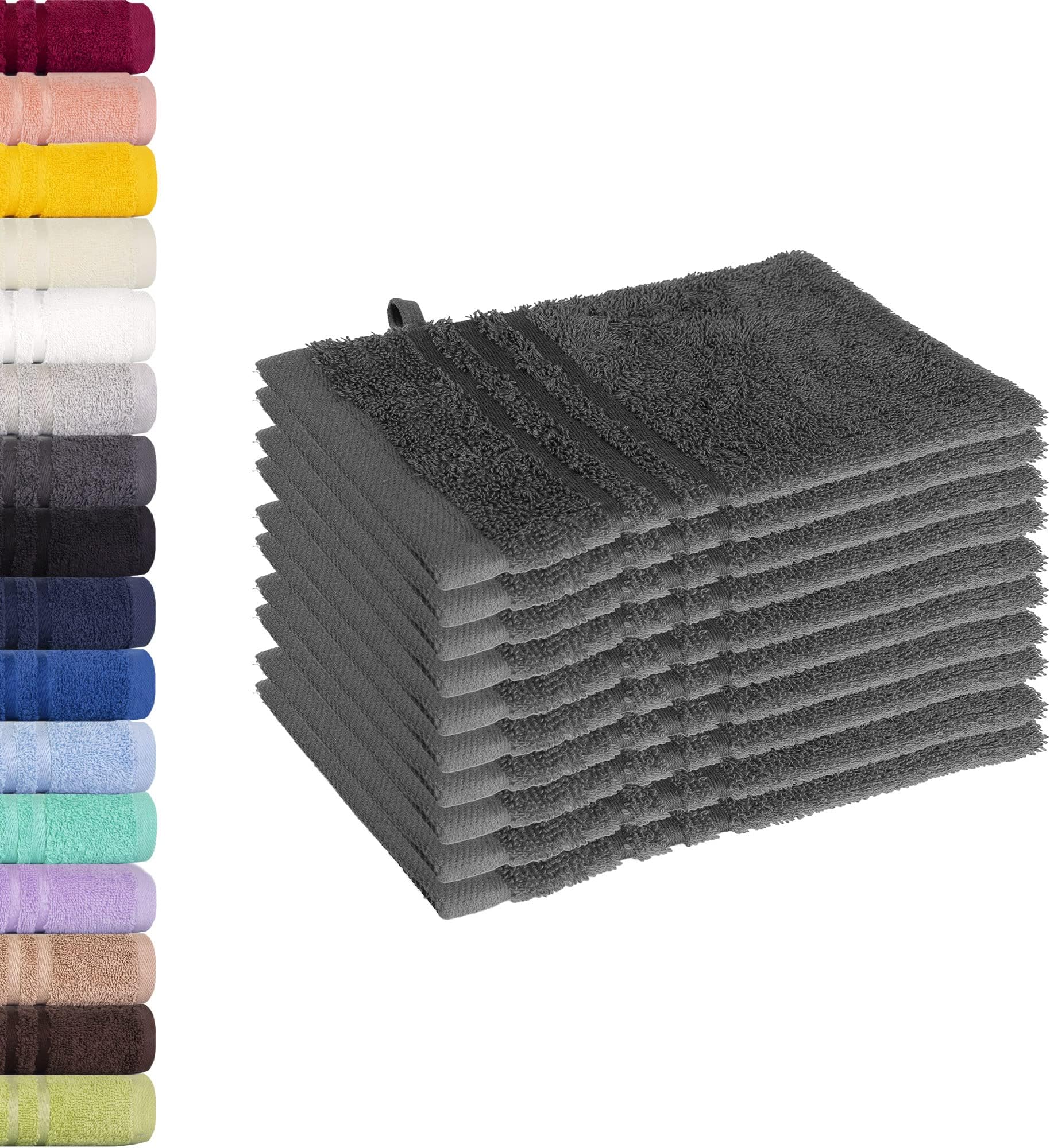 Amazon Basics - Waschlappen aus Baumwolle, 12er-Pack, Grau ...