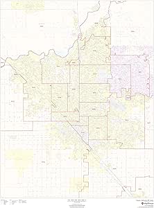 Amazon.com : Fresno, California Zip Codes - 36" x 48" Laminated Wall ...