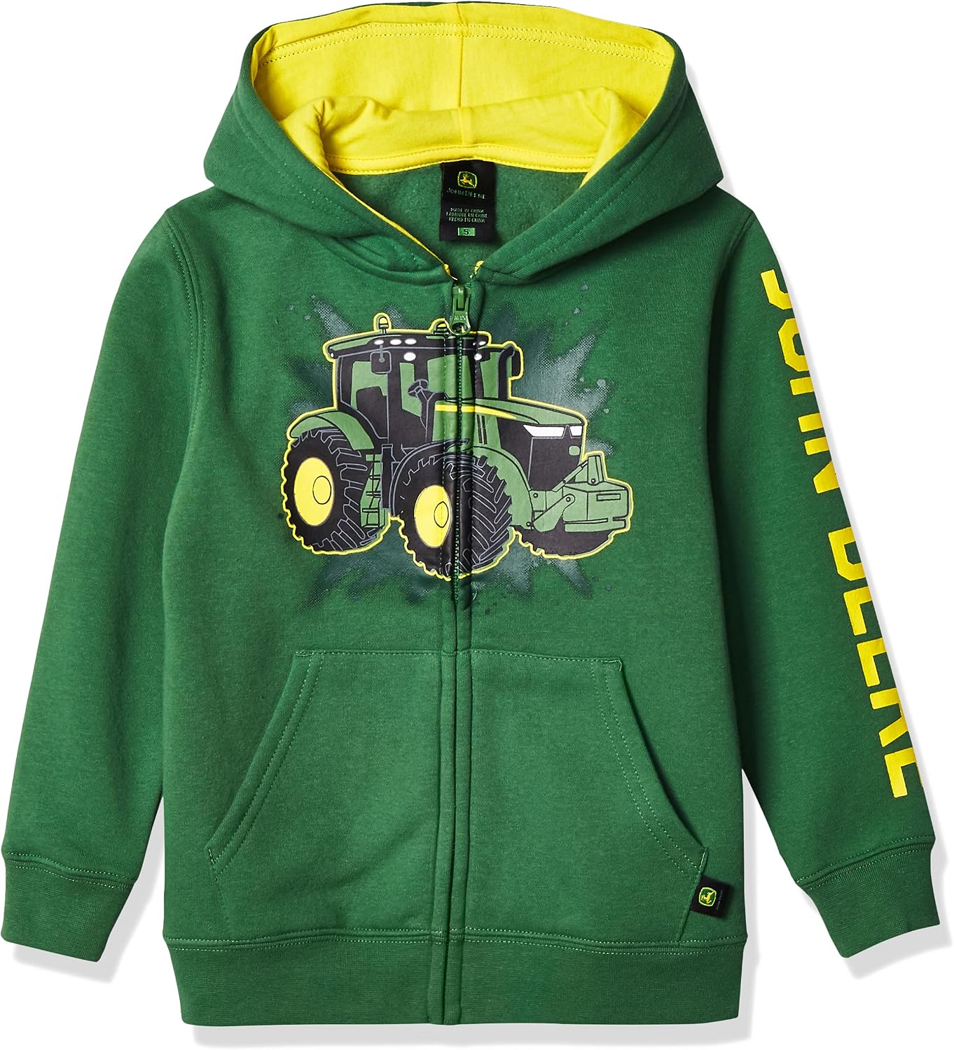 John Deere Tractor Little Boy Zip Front Fleece Hoody Sweatshirt ...