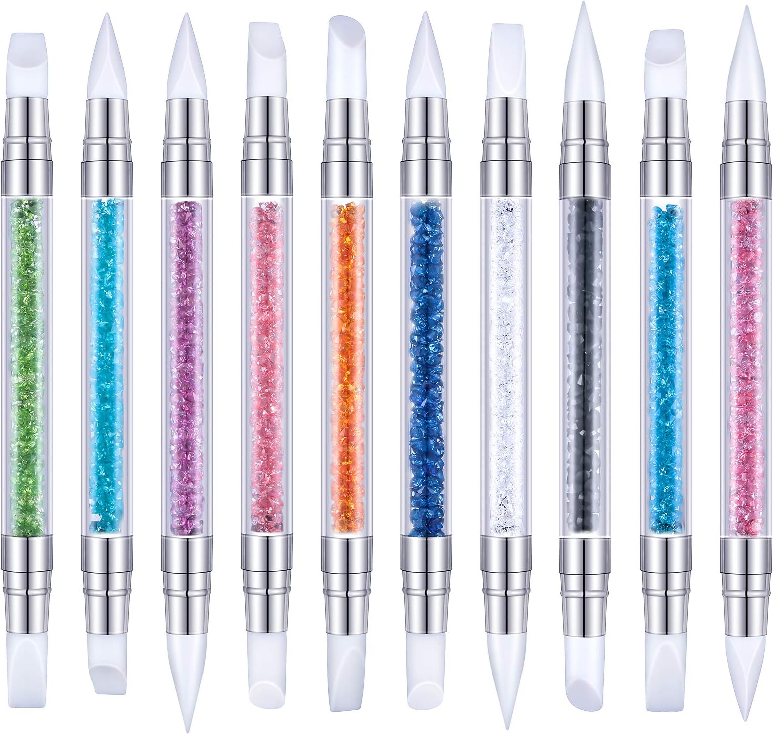 Amazon.com : Maitys 10 Pieces Dual Tipped Silicone Nail Tools Nail ...