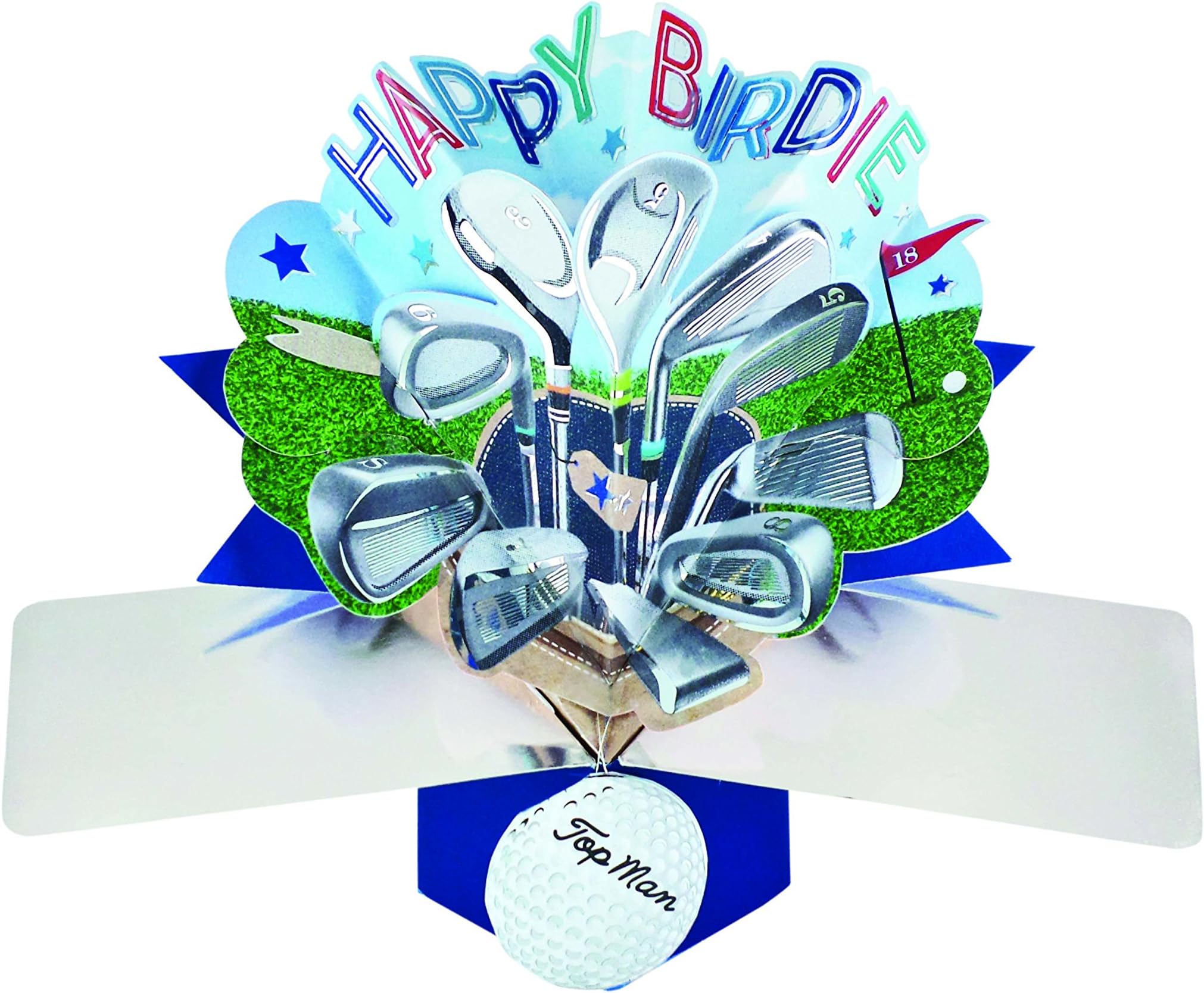 Happy Birdie Golf Pop-Up Greeting Card Original Second Nature 3D Pop Up ...
