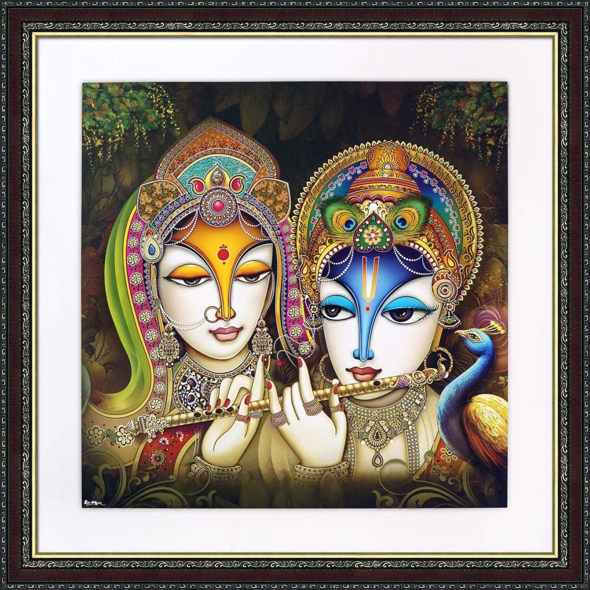 Avercart Lord Krishna with Radha - Symbol of Divine Love Poster 30x30 ...