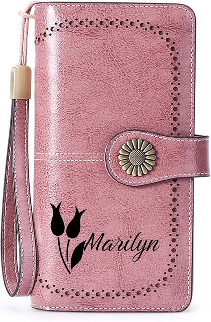 Amazon.com: Custom Wristlet Wallet,Personalized Engraved Name Wallets ...