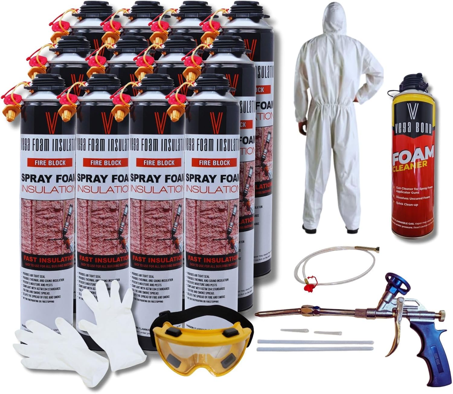 Vega Foam Fire Block Spray Foam Insulation Kit. Closed Cell Thermal and ...