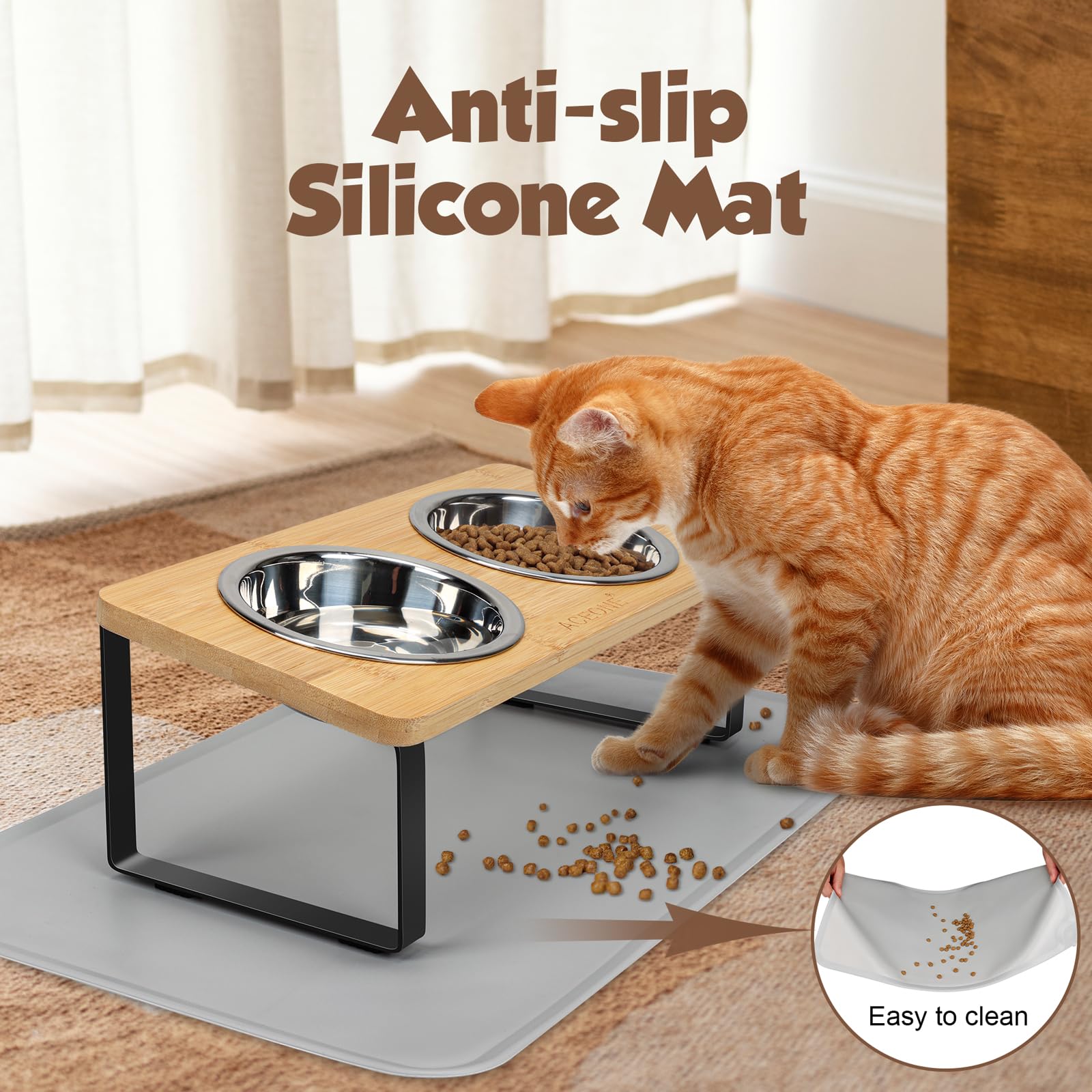 Elevated Cat Bowl Aised Cat Bowl Stand Metal - Elevated Cat Food Dish ...