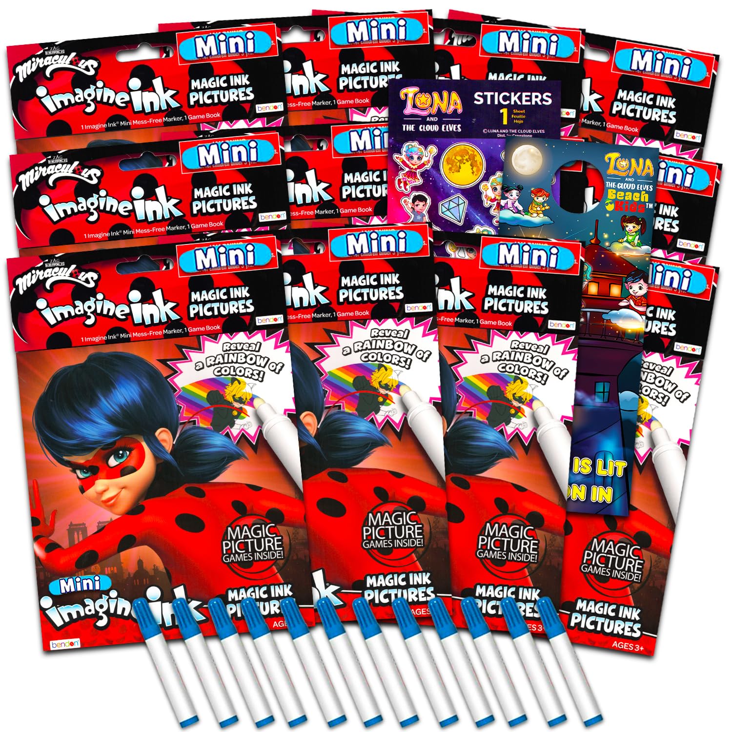 Amazon.com: Miraculous Ladybug Imagine Ink Coloring Book Set for Kids ...