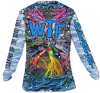 Amazon.com: WTF WHAT THE FIN? Long-Sleeve Performance Wicking Shirt ...
