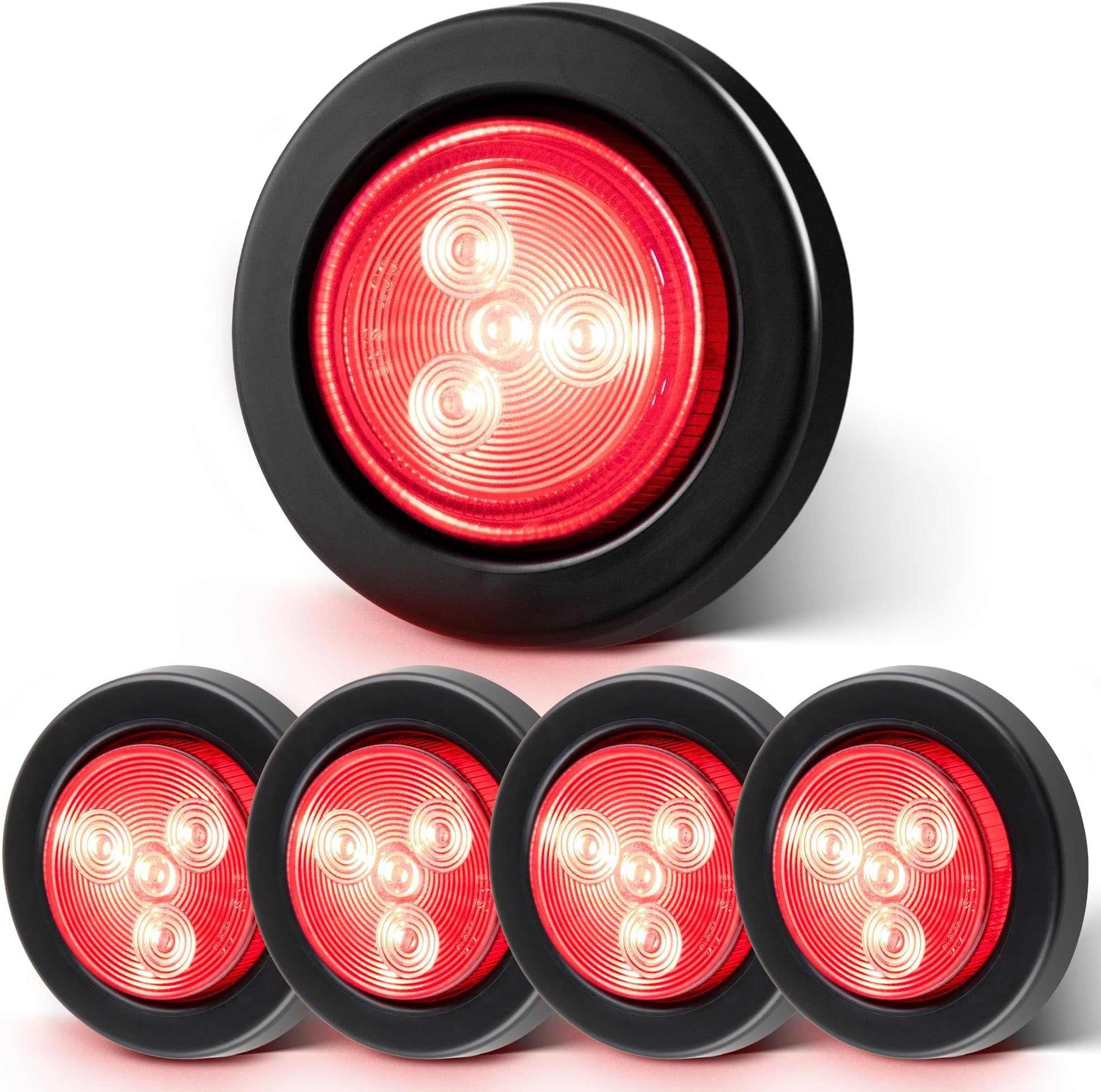 Amazon.com: Oyviny 5PCS Red Round Trailer LED Marker Clearance Lights ...
