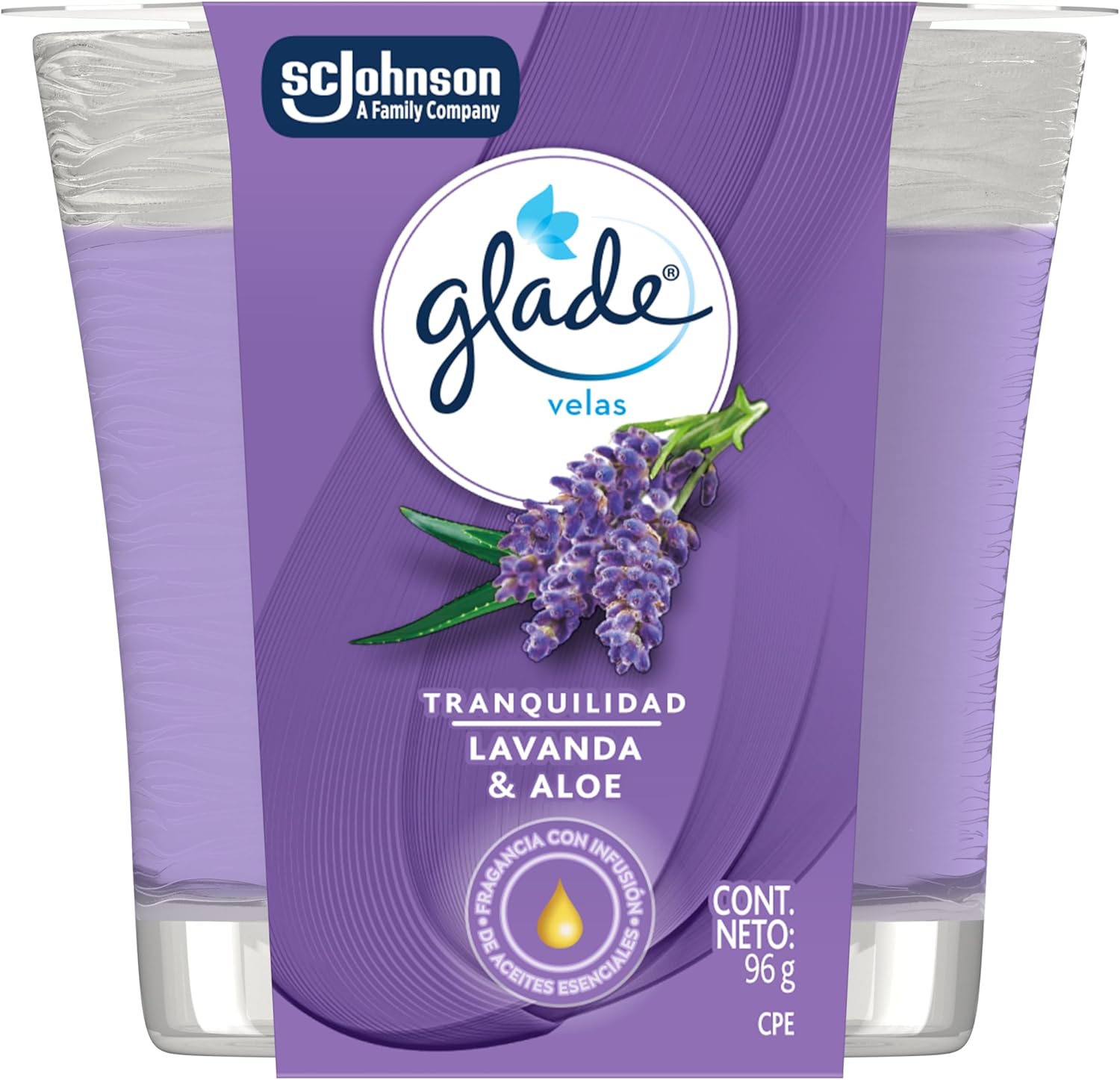 Glade Velas Tranquilidad, Aroma Lavanda & Aloe, Fragancia con Infusión ...