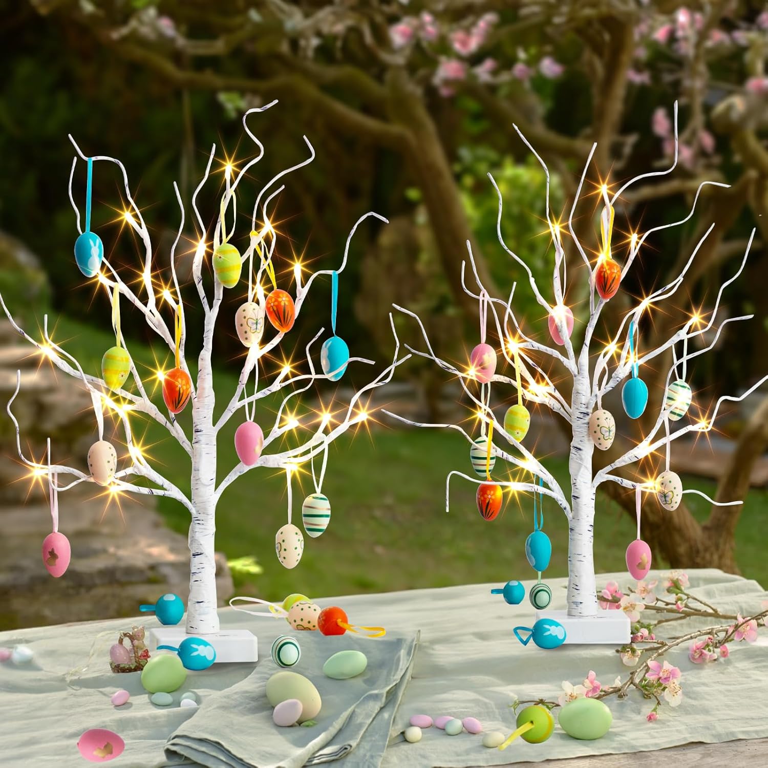 Amazon.com: EAMBRITE Easter Decorations Easter Tree with 18x2 pcs Eggs ...