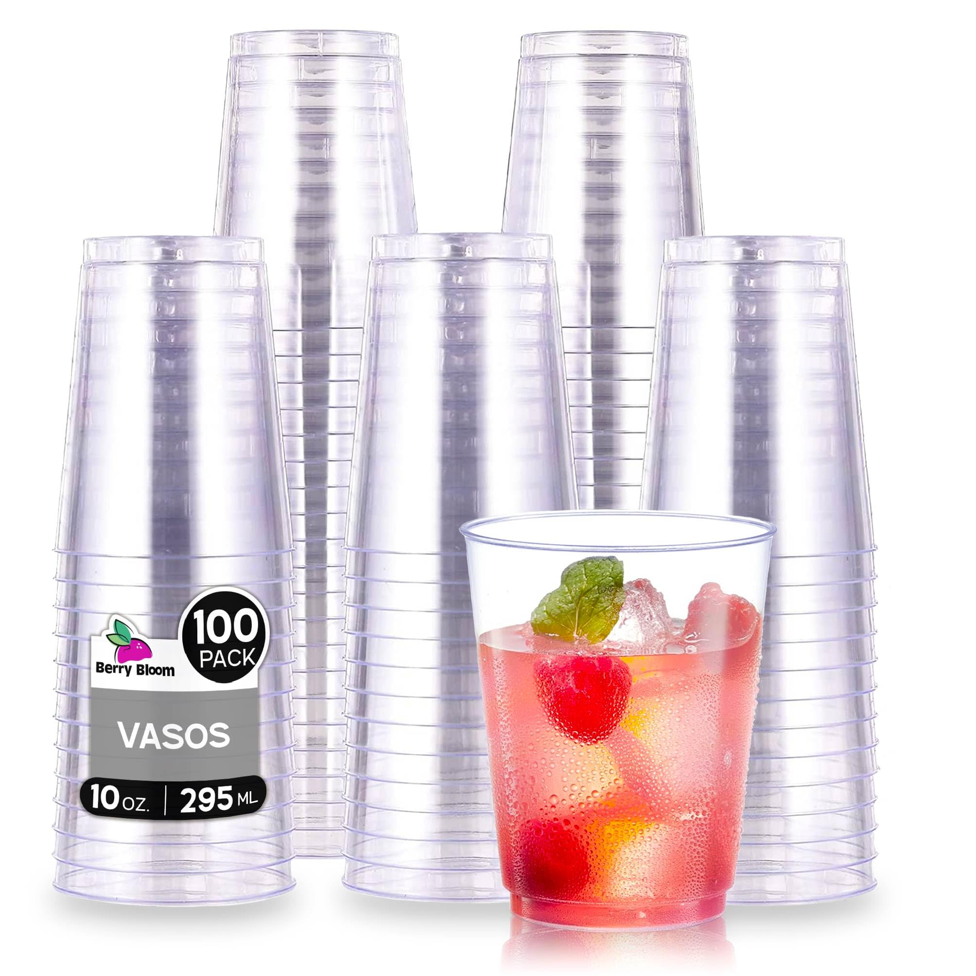 Berry Hip 100 Copas de Plástico Reutilizables, Vasos Elegantes para ...