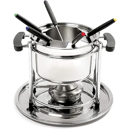 Amazon.com: Swissmar F66917 11-Piece Bienne Meat Fondue Set, Stainless ...