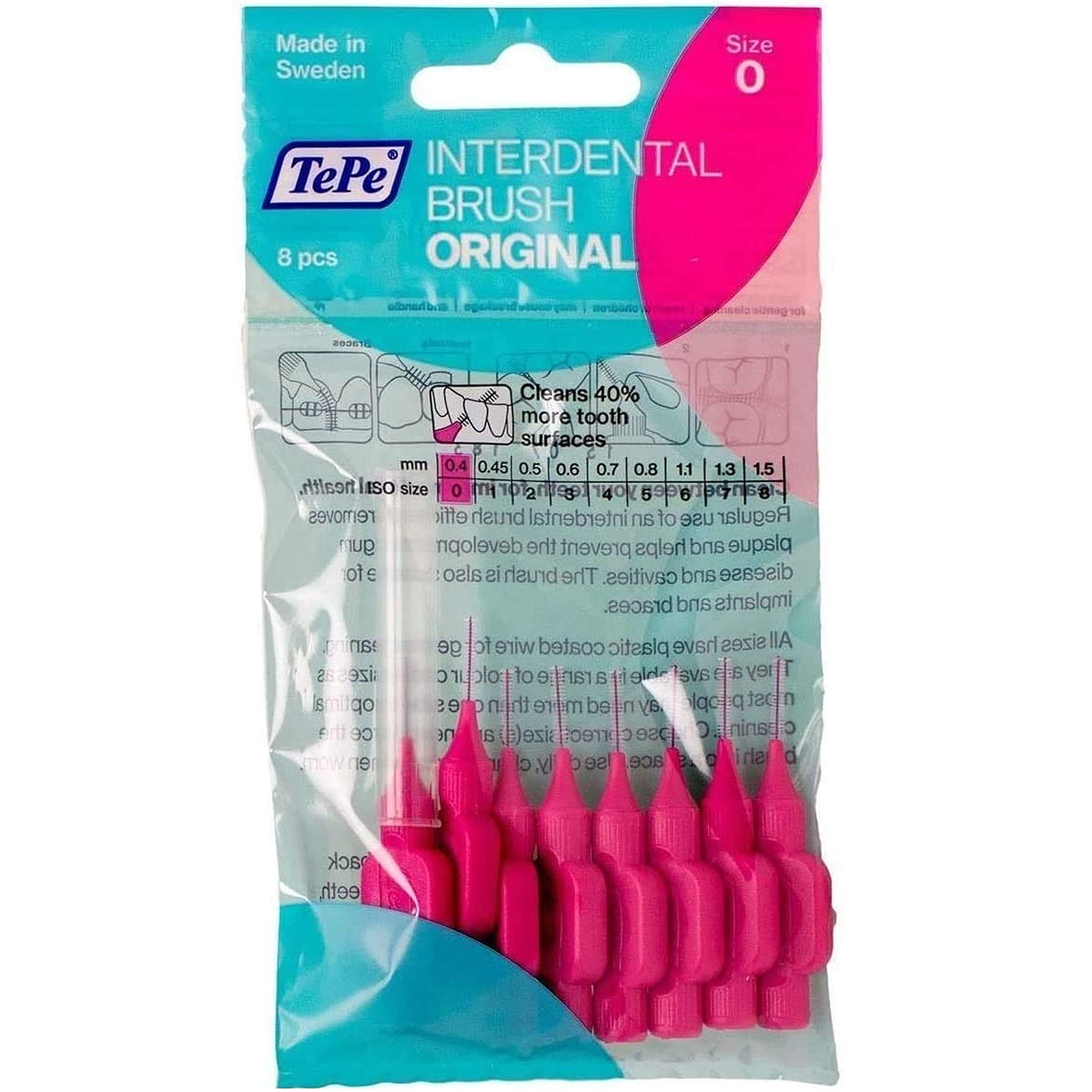 TePe Original Interdental Brushes, Pink (0.4 mm), 40 by TePe : Amazon ...