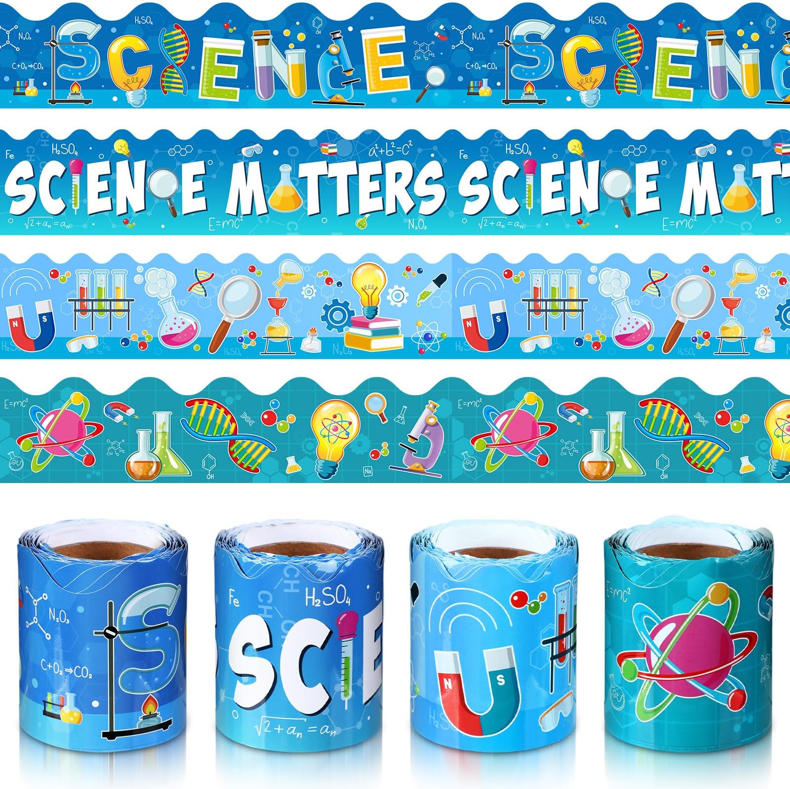 Amazon.com: Outus 4 Rolls 131 Feet Science Bulletin Board Classroom ...