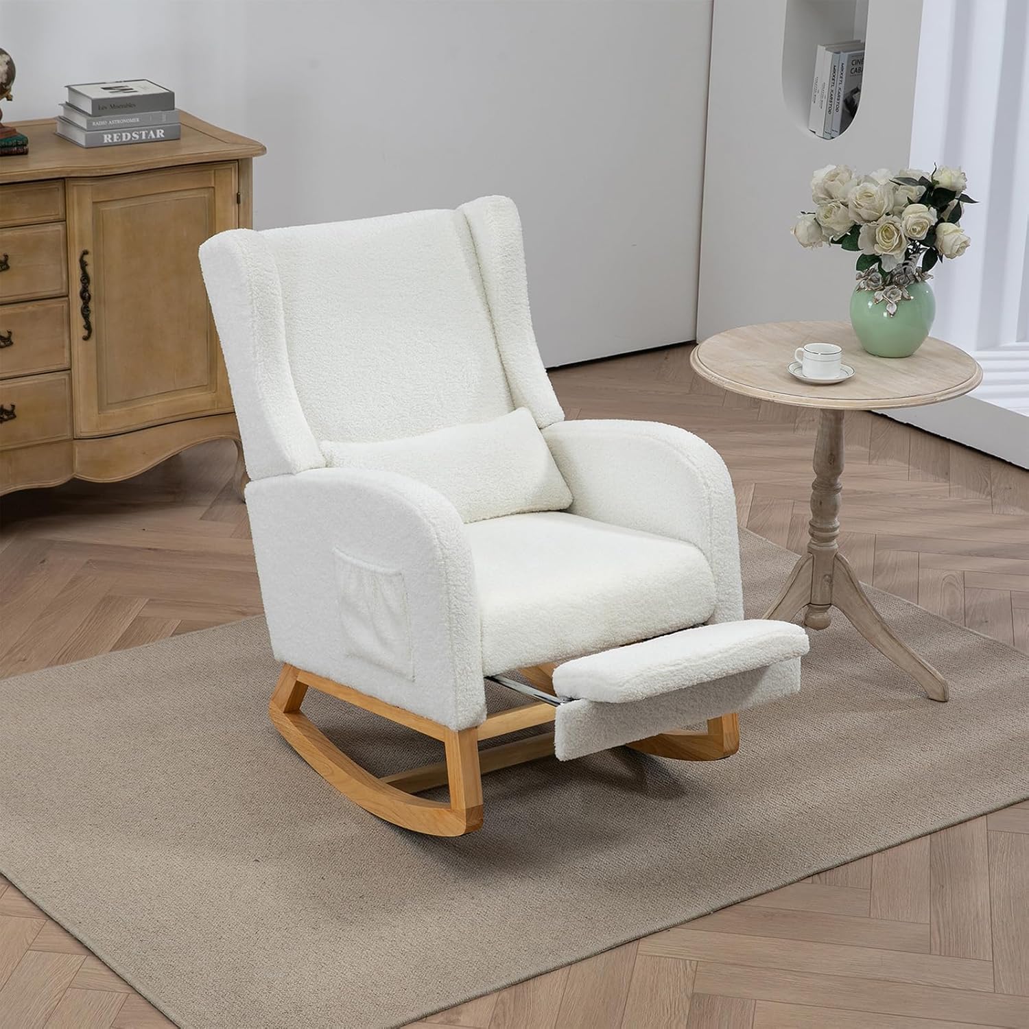 Amazon.com: SmartDer Rocking Chair Nursery with Foot Rest, Comfy Nursery Chair Glider Rocker ...