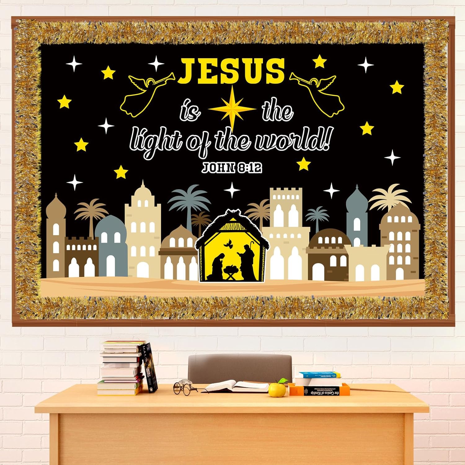 Amazon.com: Pasimy Nativity Religious Bulletin Board Classroom ...