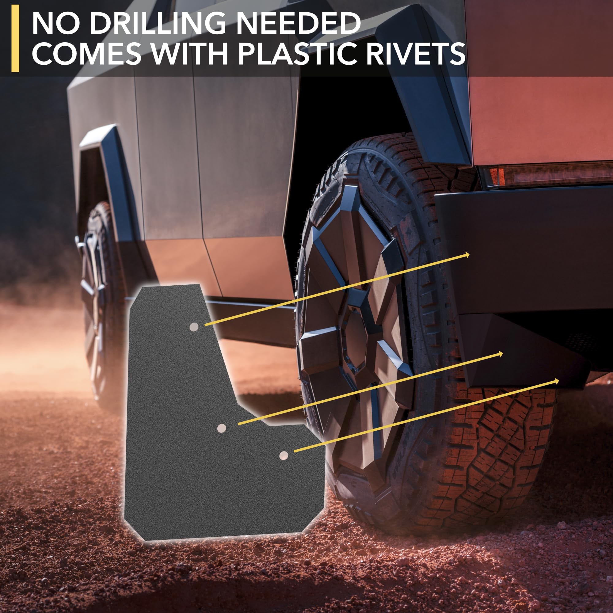 Snapklik.com : Mud Flaps For Tesla Cybertruck 2024+