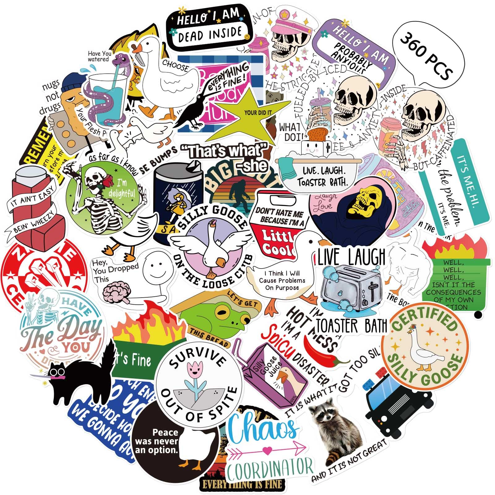 Snapklik.com : OCQOTAT 360pcs Funny Stickers For Adults,Meme Sticker ...