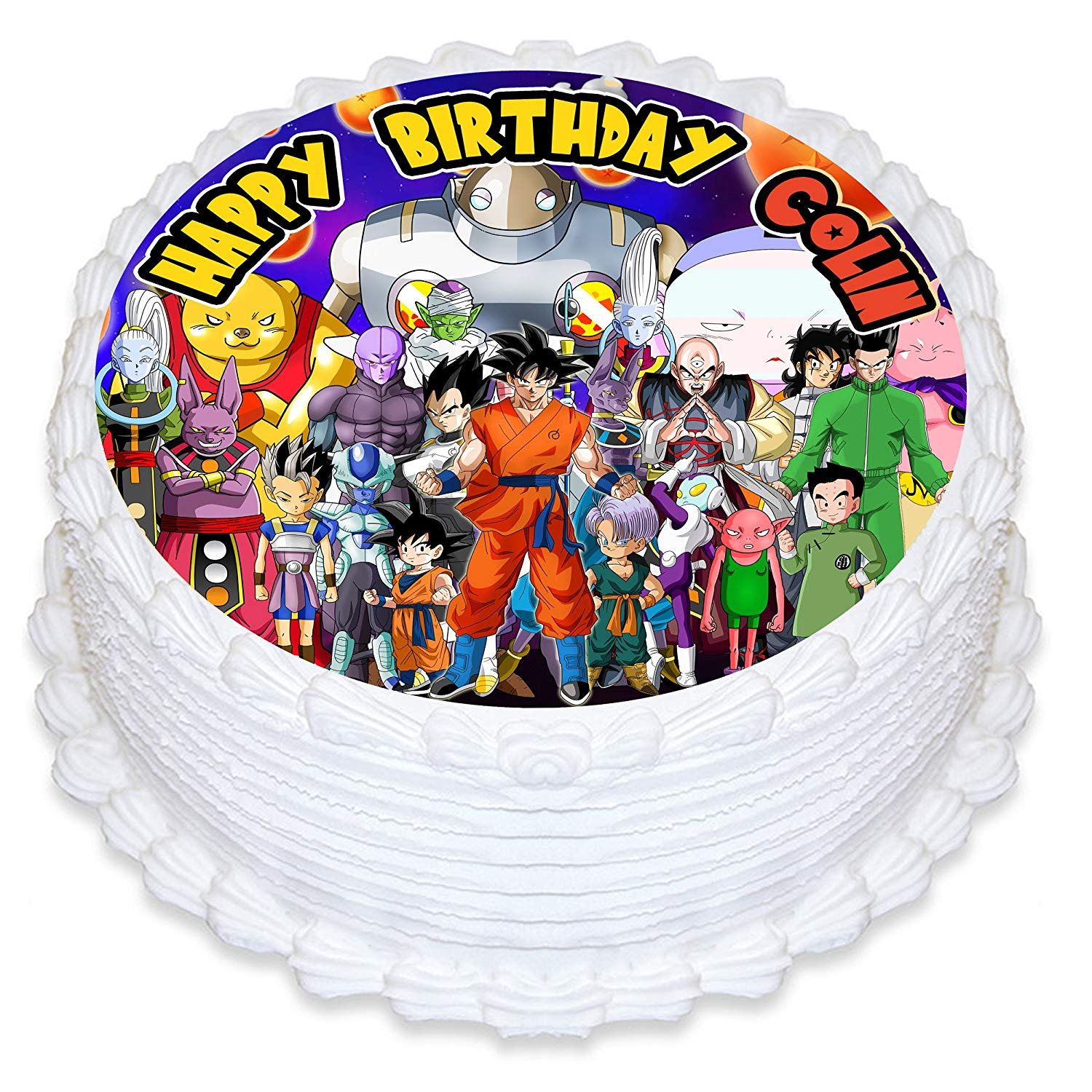 Cakecery Dragon Ball Super Goku Vegeta Gohan Edible Cake Topper ...