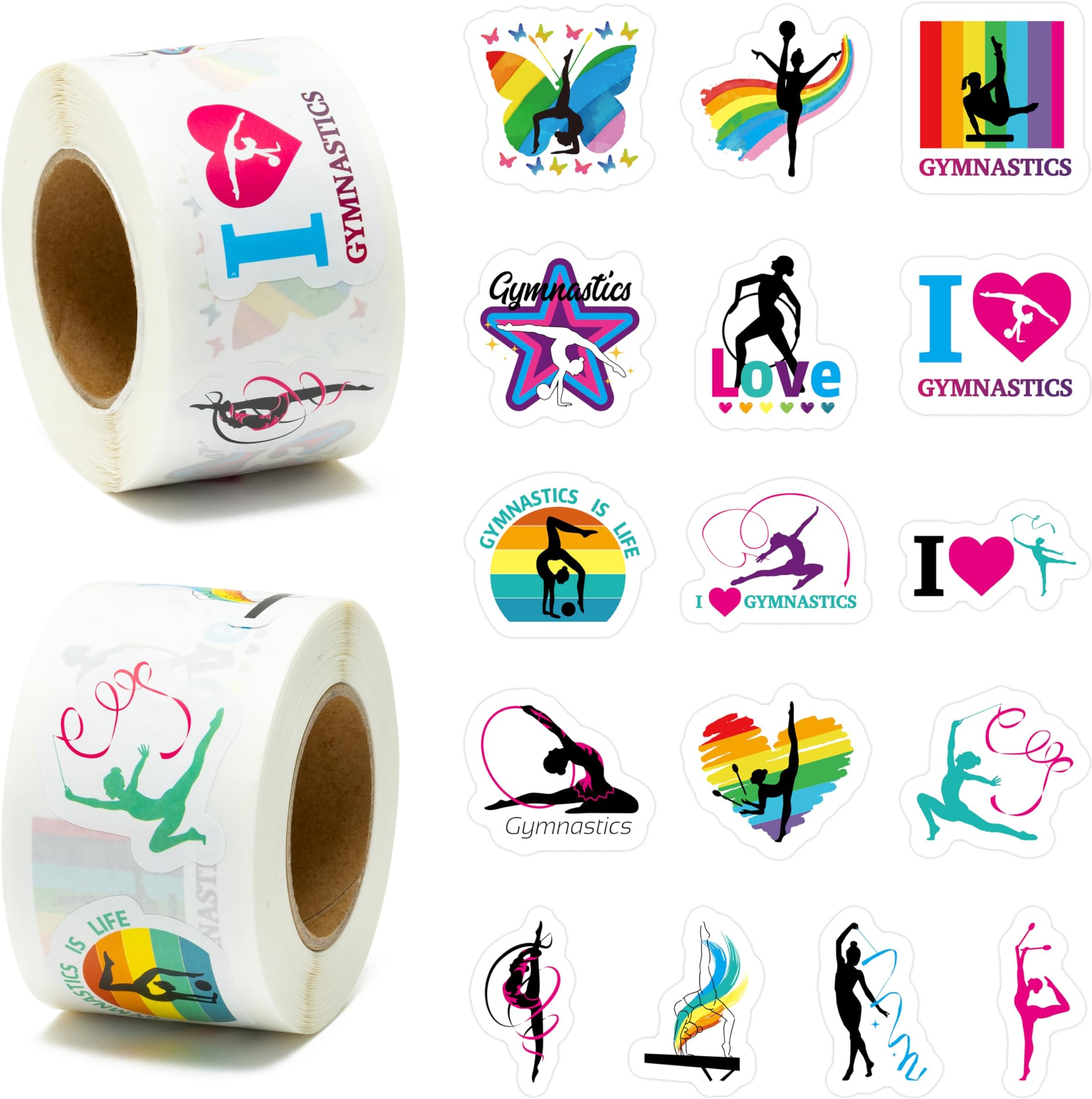 Amazon.com: BeYumi Gymnastics Art Girl Stickers - 1000Pcs Gymnastics ...