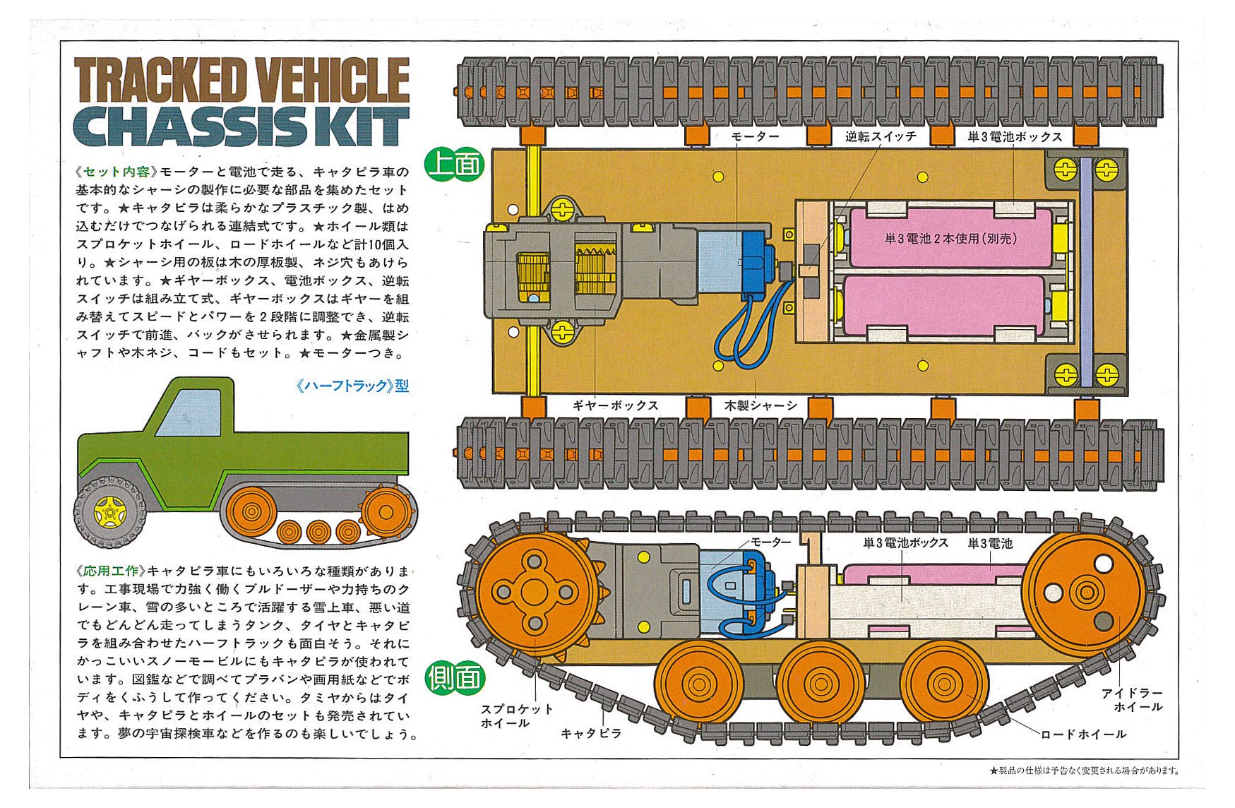 Plastic Chassis Kit Tamiya 70108 Kit - Basic Tank Work Set Tracked ...
