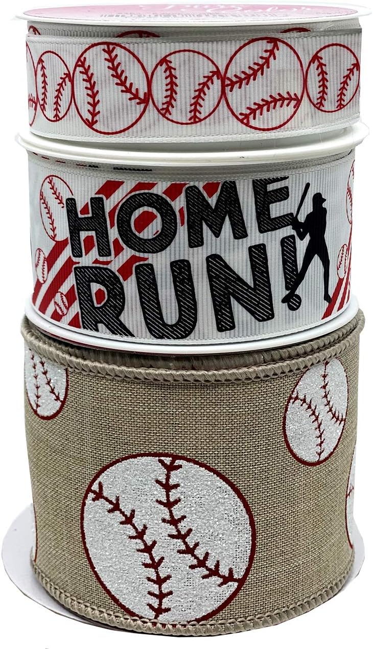 Amazon.com: Baseball Wired Edge Ribbon - 10 Yards x 1.5 inch