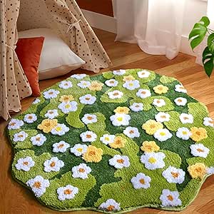 Amazon.com: Yhoelata Moss Rug Floral Area Rugs, Large 3ft Plant Flowers ...