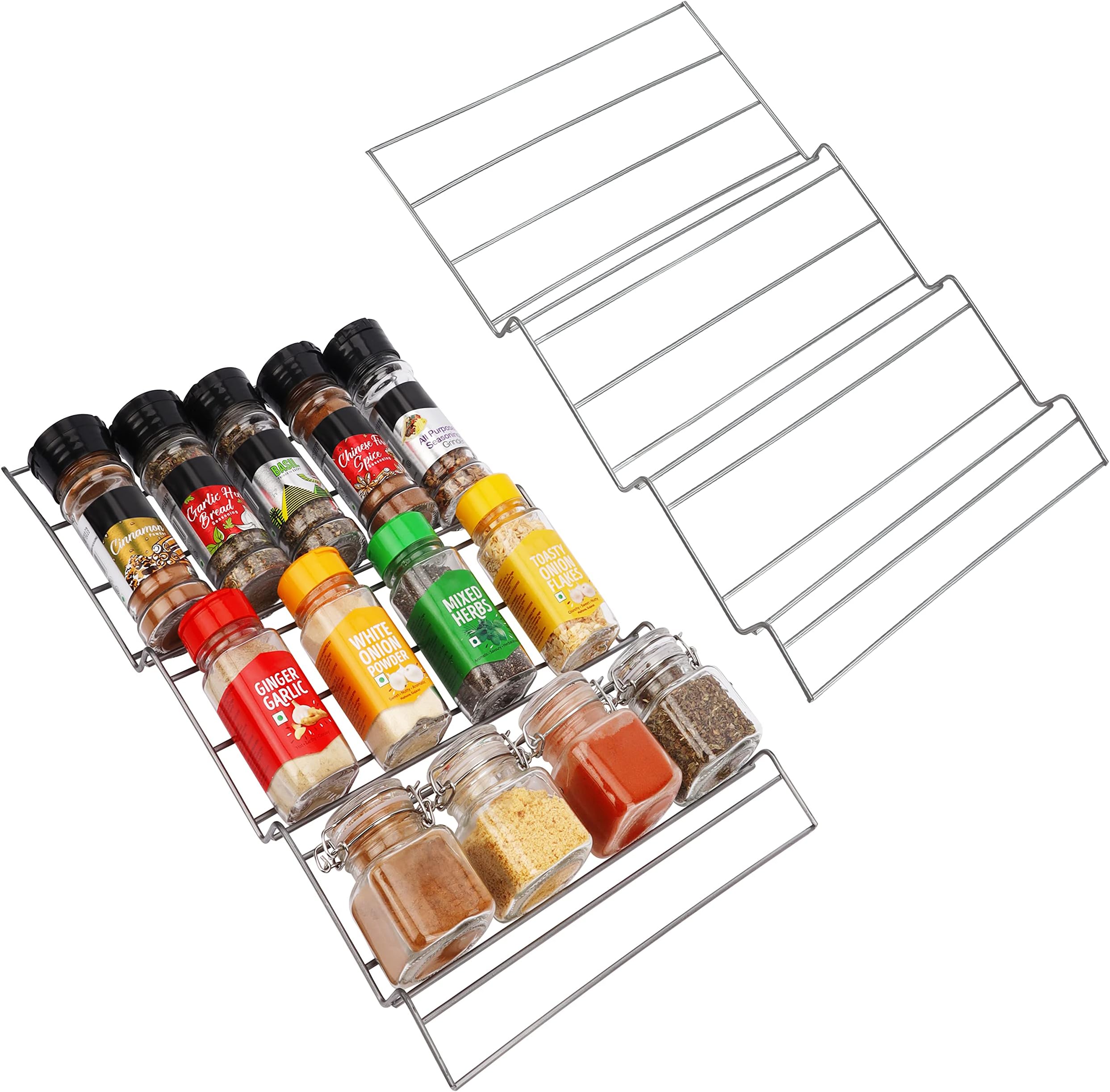 mDesign Spice Rack - Practical Drawer Insert for Spice Jars - Spice ...