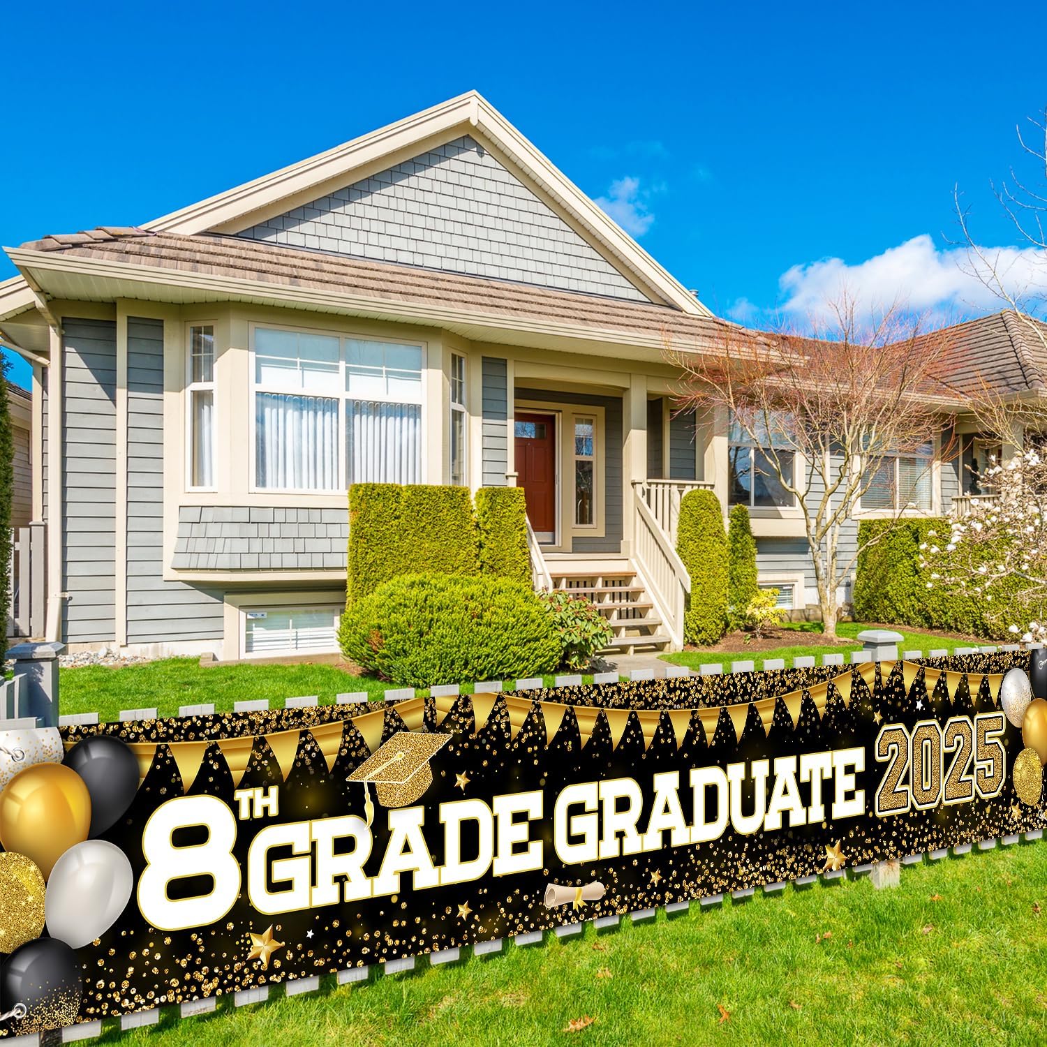 Amazon.com: 8TH Grade Graduation Garden Yard Banner, 8TH Grade ...