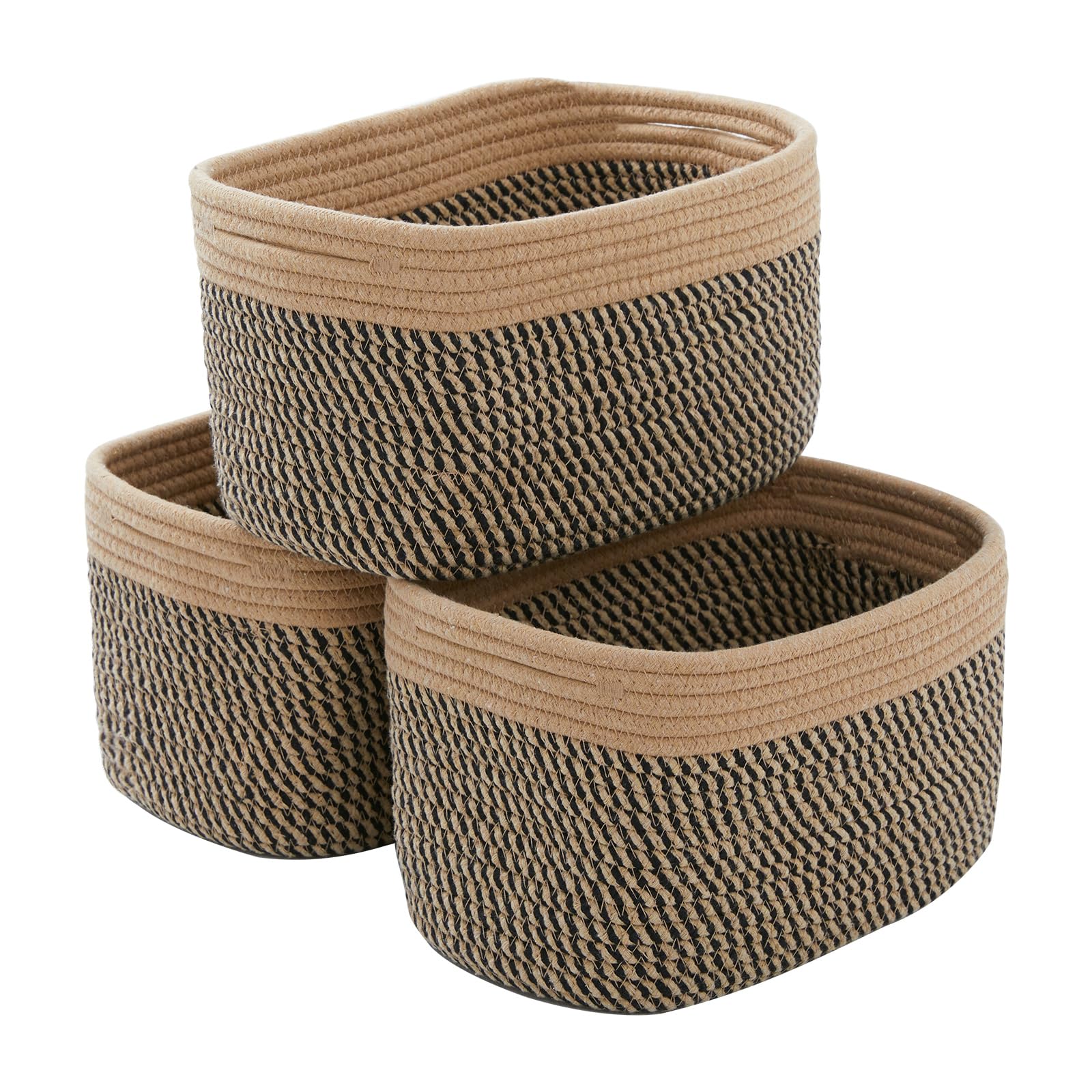 Amazon.com: R RUNKA Small Cotton Rope Storage Basket Set of 3-11"x7"x7 ...