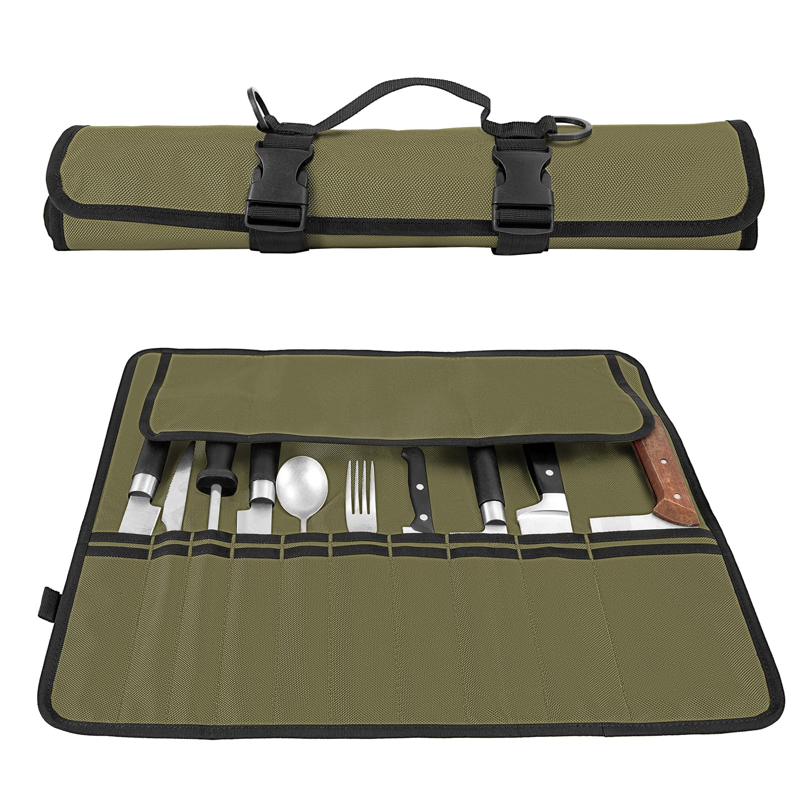 Amazon.com: EHRGK Knife Roll,Heavy Duty Knife Bag,Oxford Knife Case ...