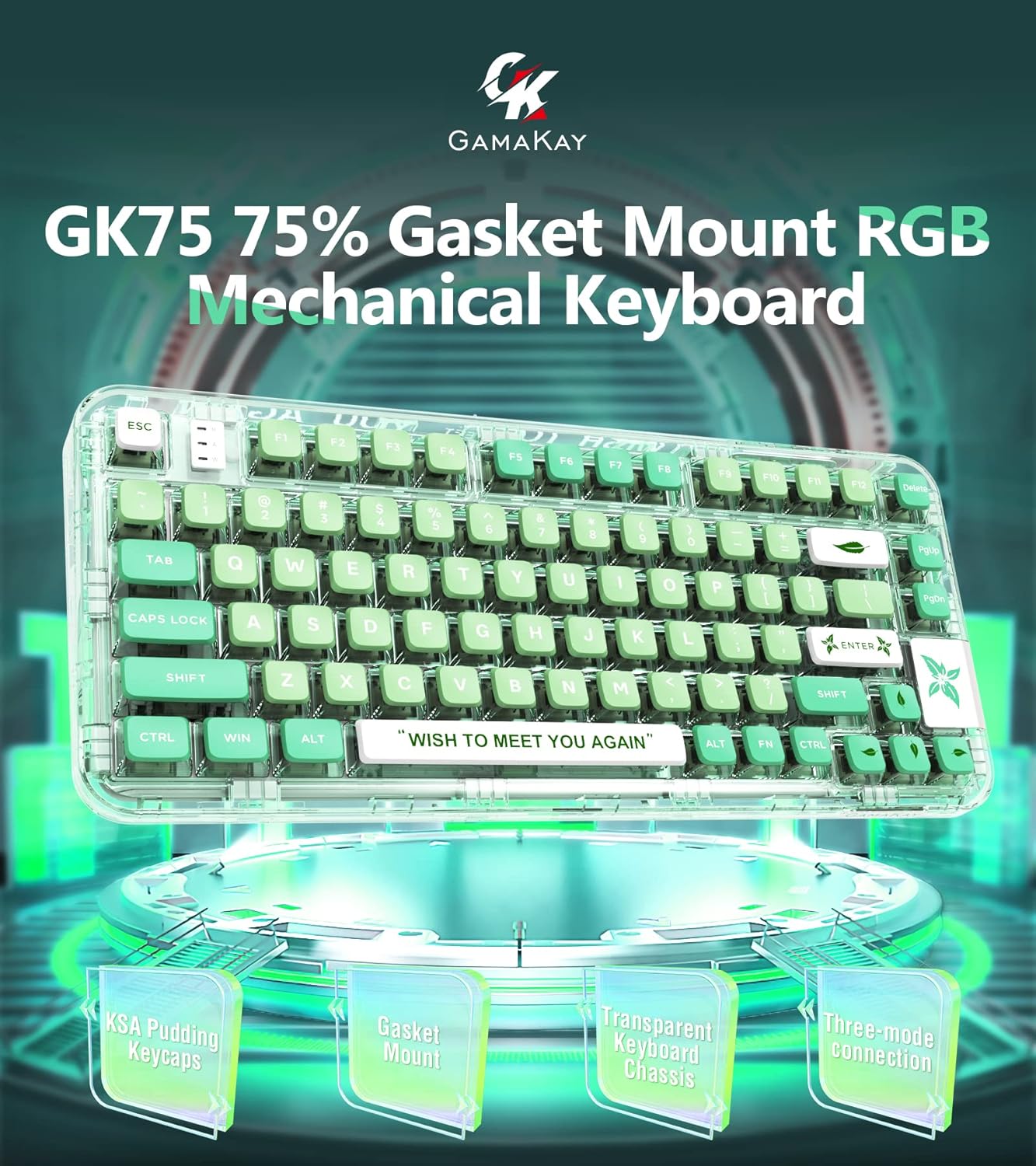 Buy GK GAMAKAY GK75 75% RGB Gasket Mechanical Keyboard, Bluetooth/USB-C ...