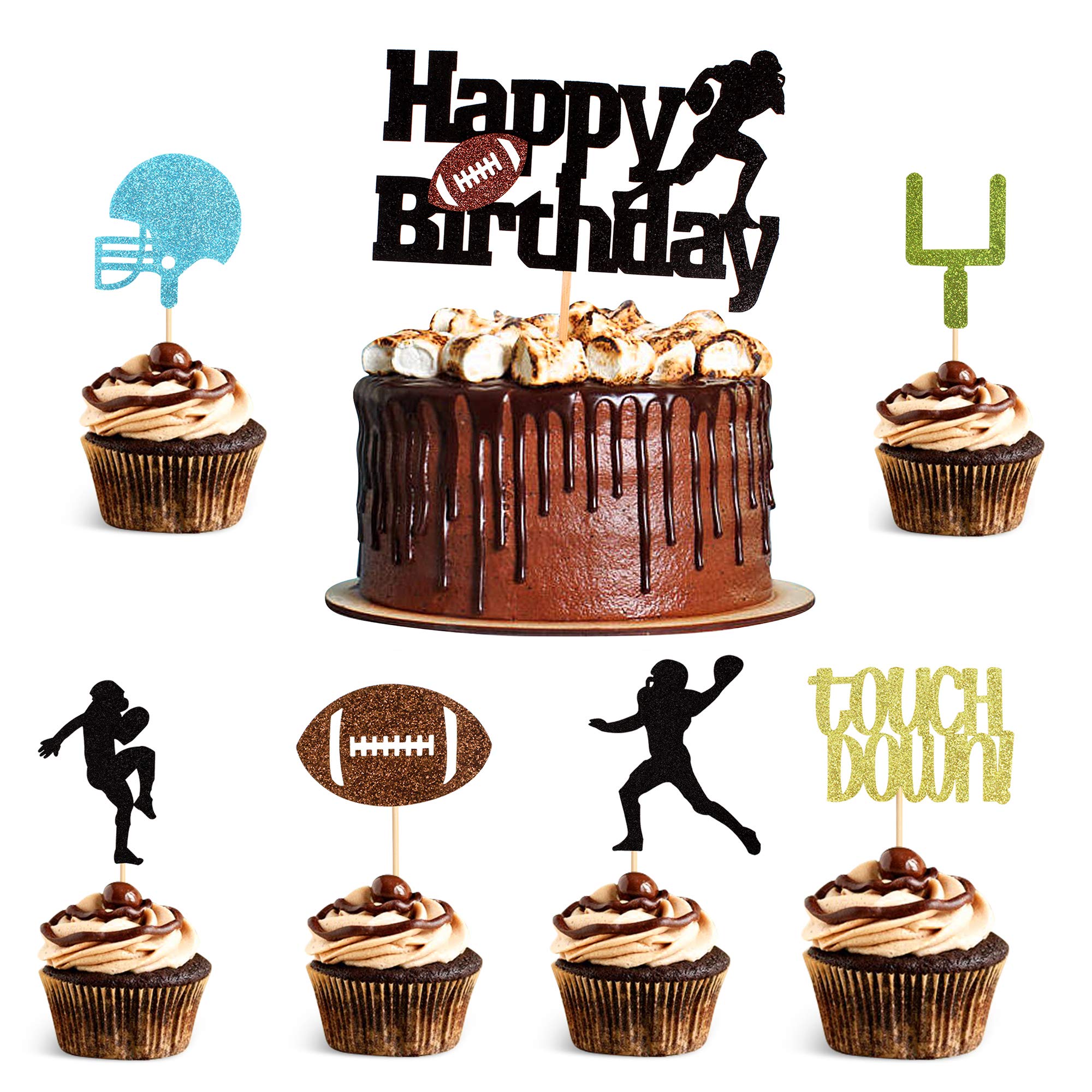Snapklik.com : Unimall Pack Of 25 Football Cupcake Topper And Cake ...