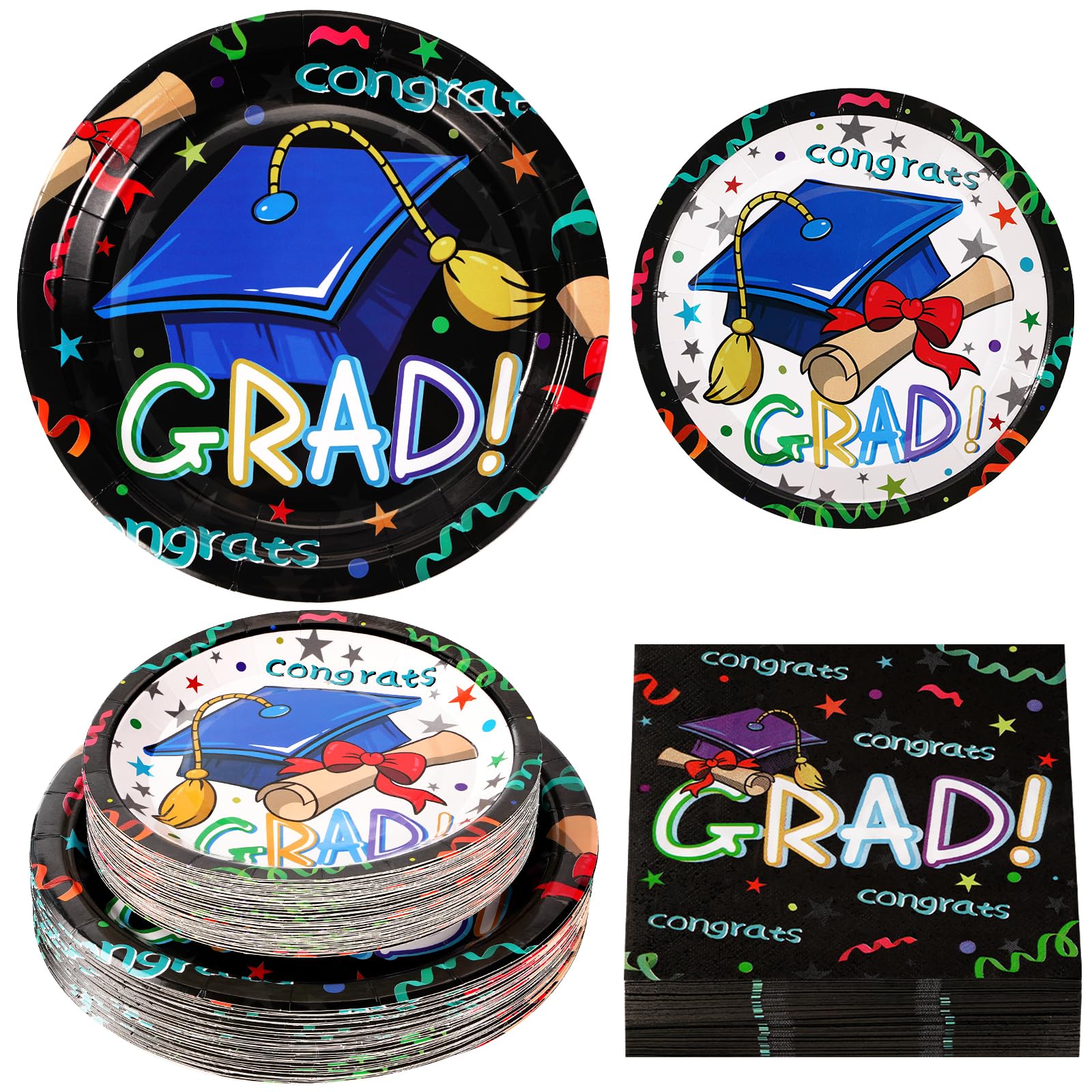 Snapklik.com : 200 Pcs Preschool Graduation Plates And Napkins Set 2024 ...