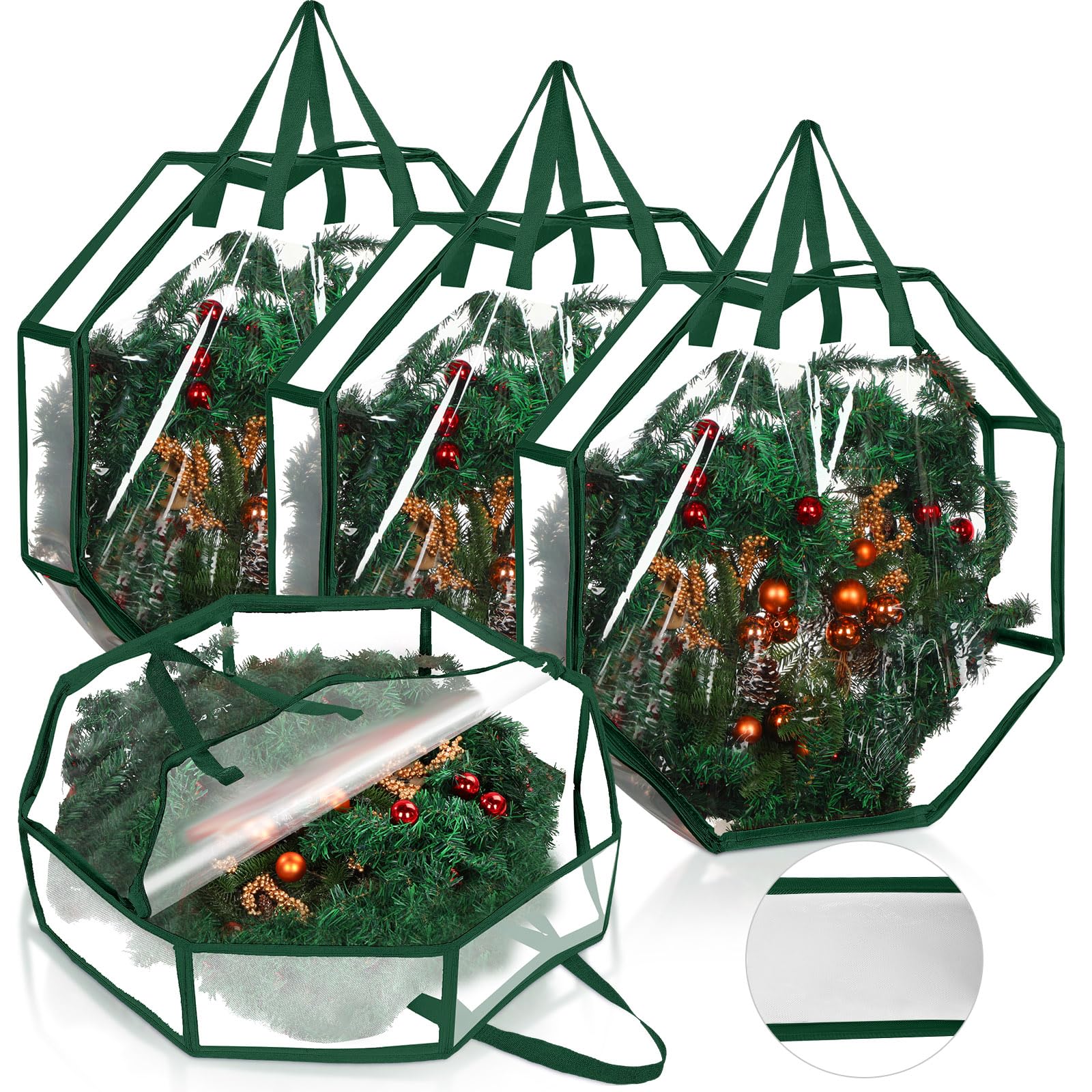 Amazon.com: Windyun 4 Pcs Wreath Storage Container 30 Inch Christmas ...