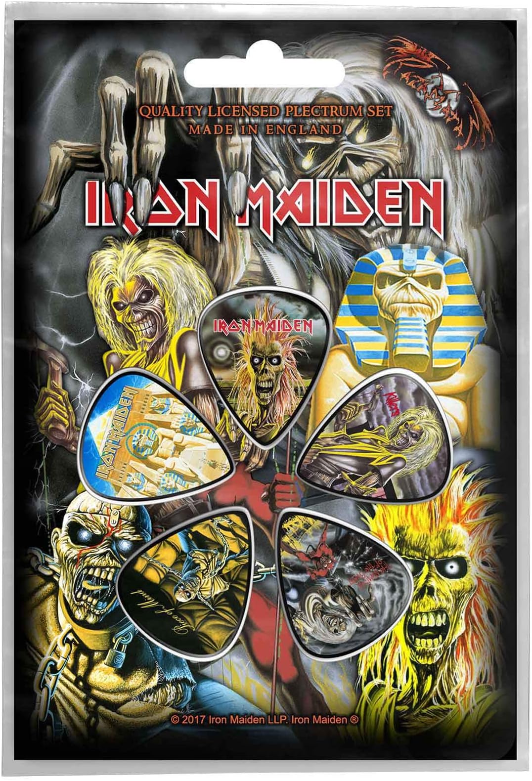 Amazon.com: Iron Maiden Guitar Pick Plectrum Pack X 5 Early Albums ...