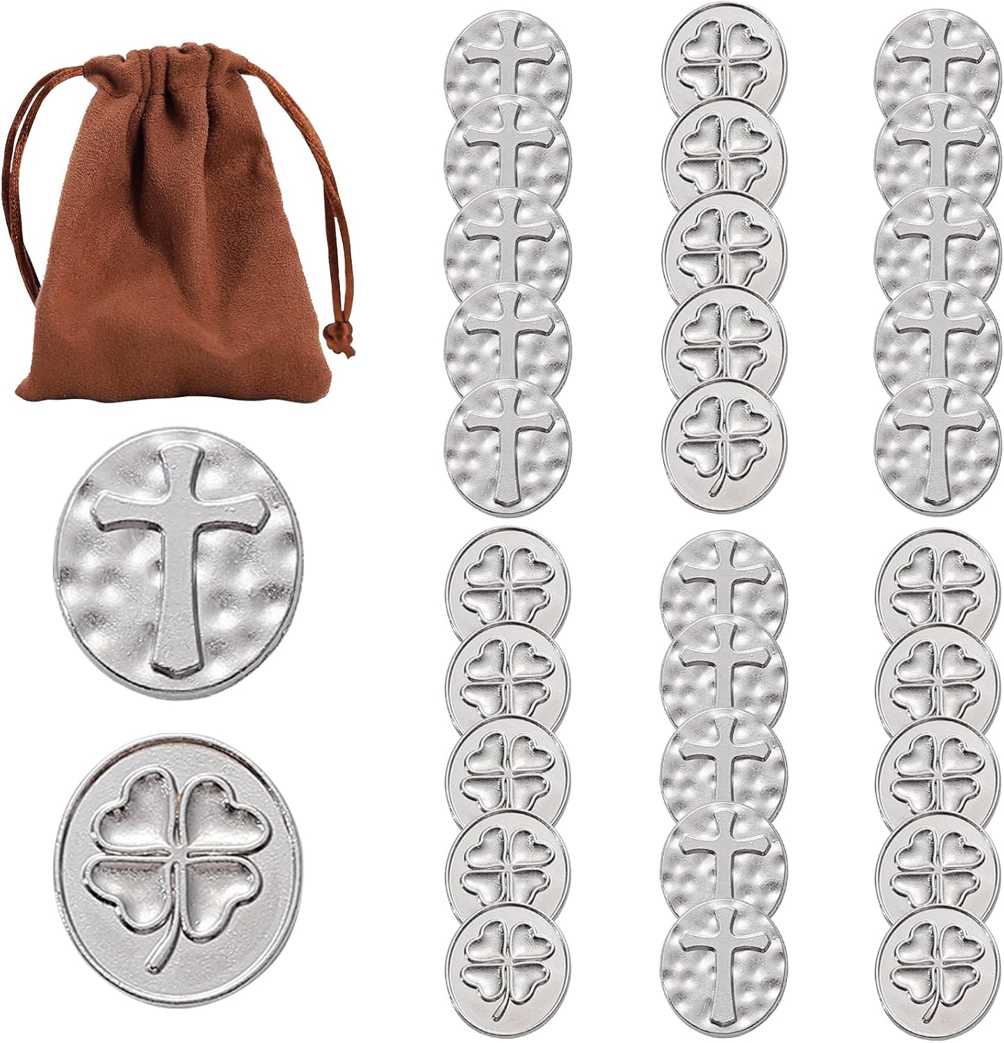 Amazon.com: 30 Pcs Pocket Crosses Coins in Bulk,2 Sided Metal Christian ...