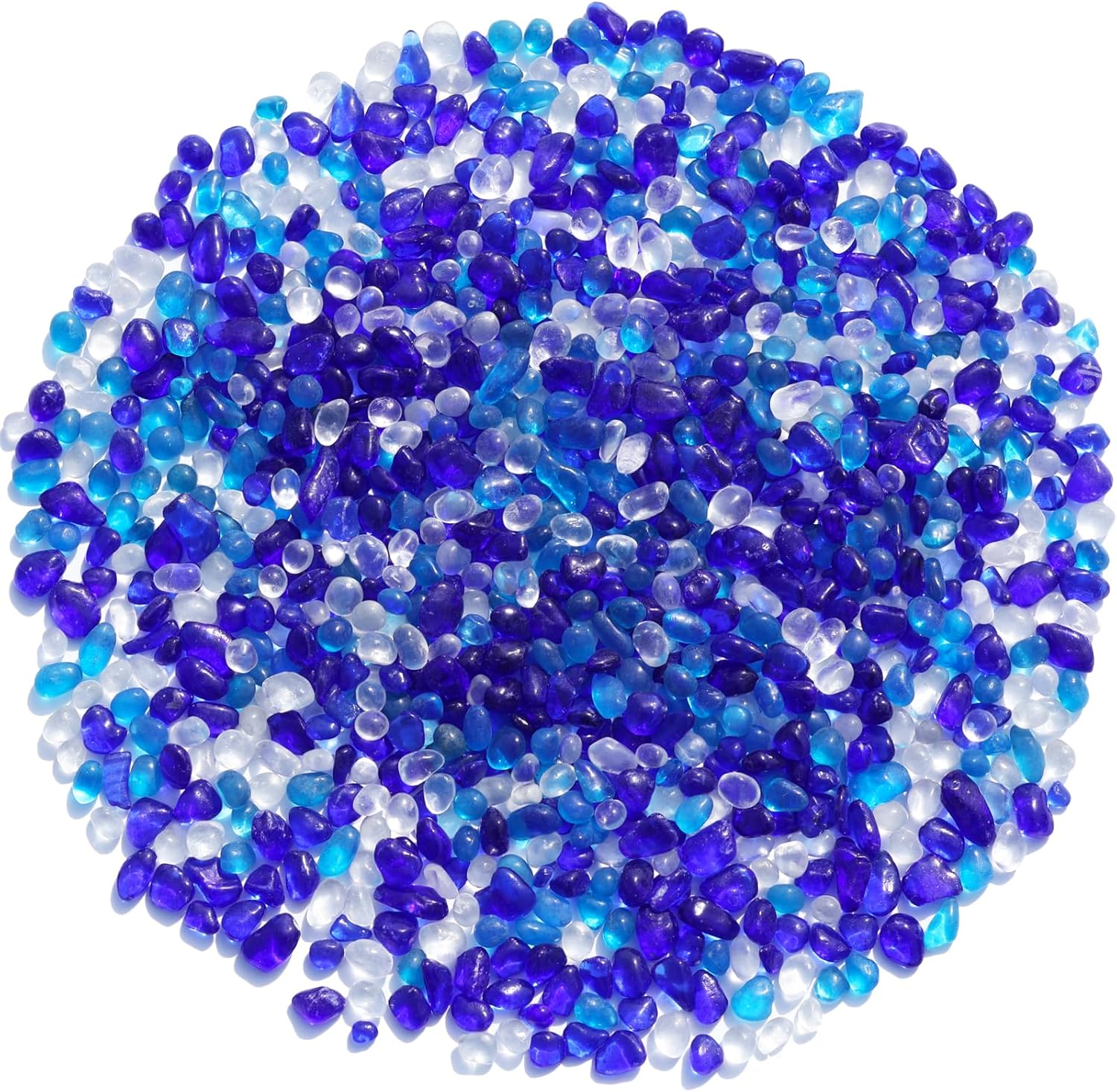 Amazon.com: QYGL Sea Glass Stones - Blue Mixed Clear Glass Pebbles ...