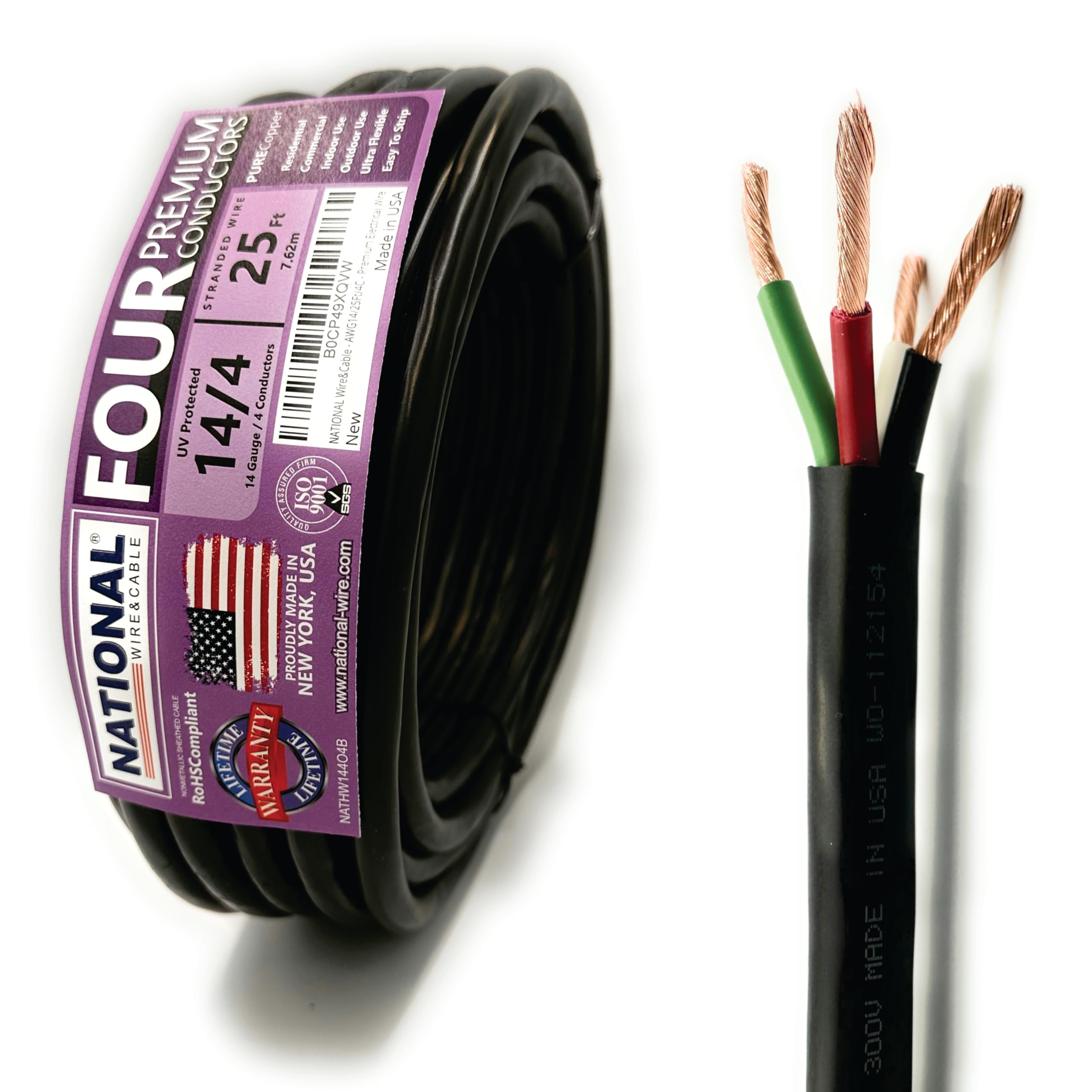Snapklik.com : 14 Gauge 4 Conductors Premium Electrical Wire - Made In ...