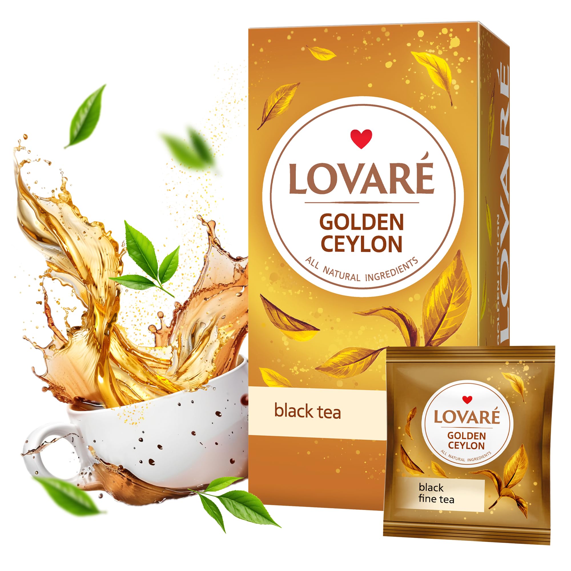 Amazon.com : LOVARE Golden Ceylon Tea Bags 48 g - Made in Ukraine ...